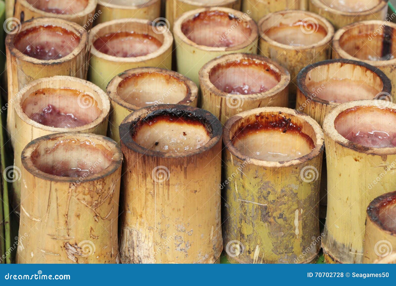 Bamboo of Sticky Rice is Delicious. Stock Photo - Image of bamboo ...