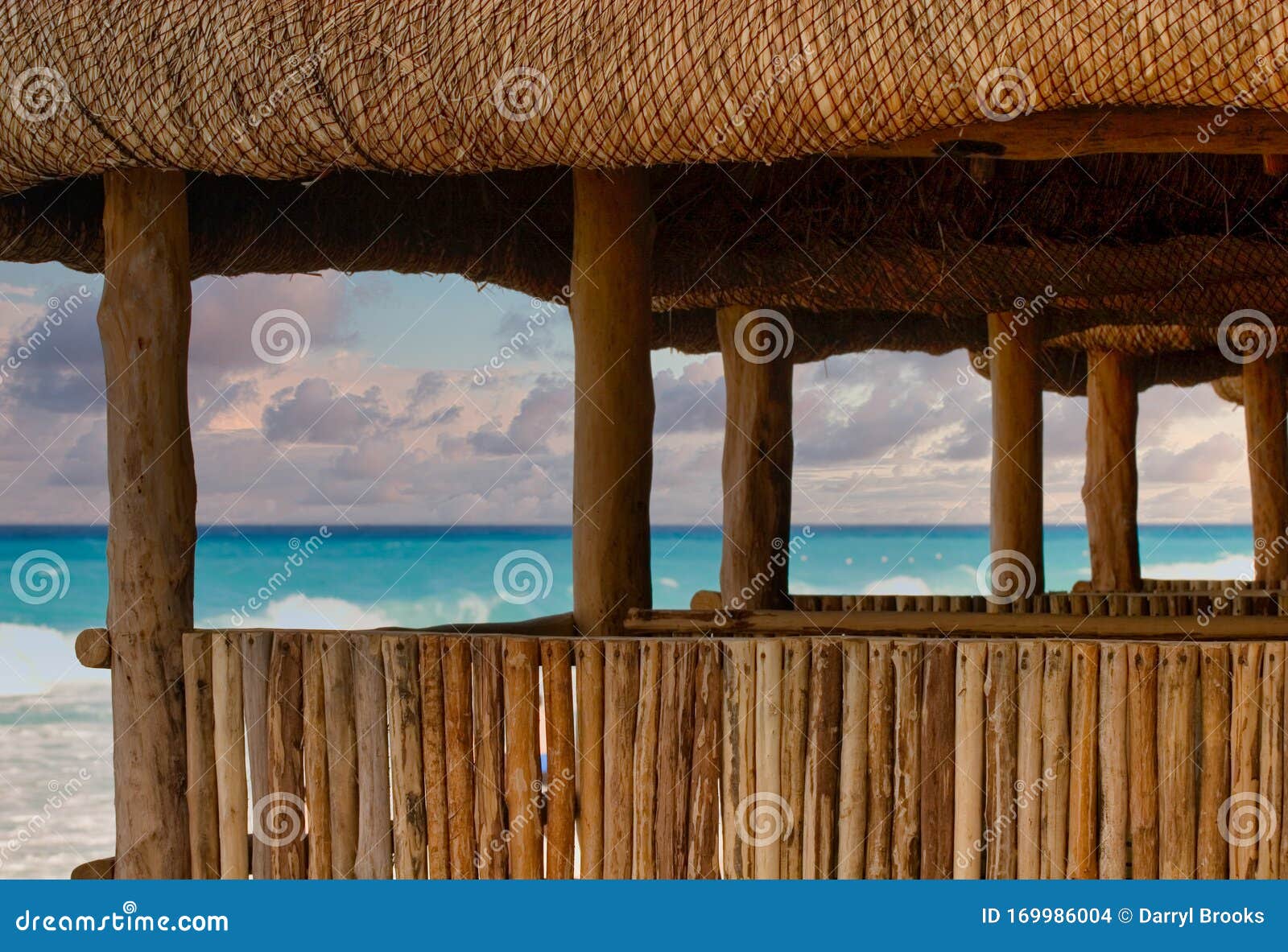 View through Beach Hut stock photo. Image of coastline - 169986004