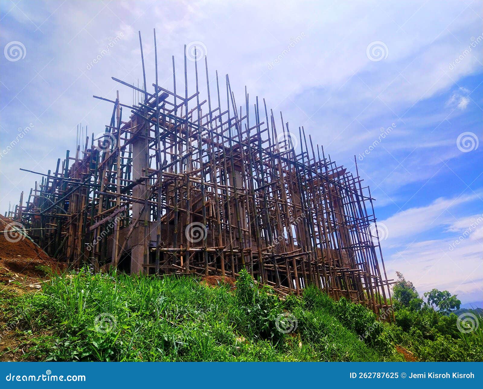 Bamboo is a Supporting Material for Building Houses Stock Image - Image ...