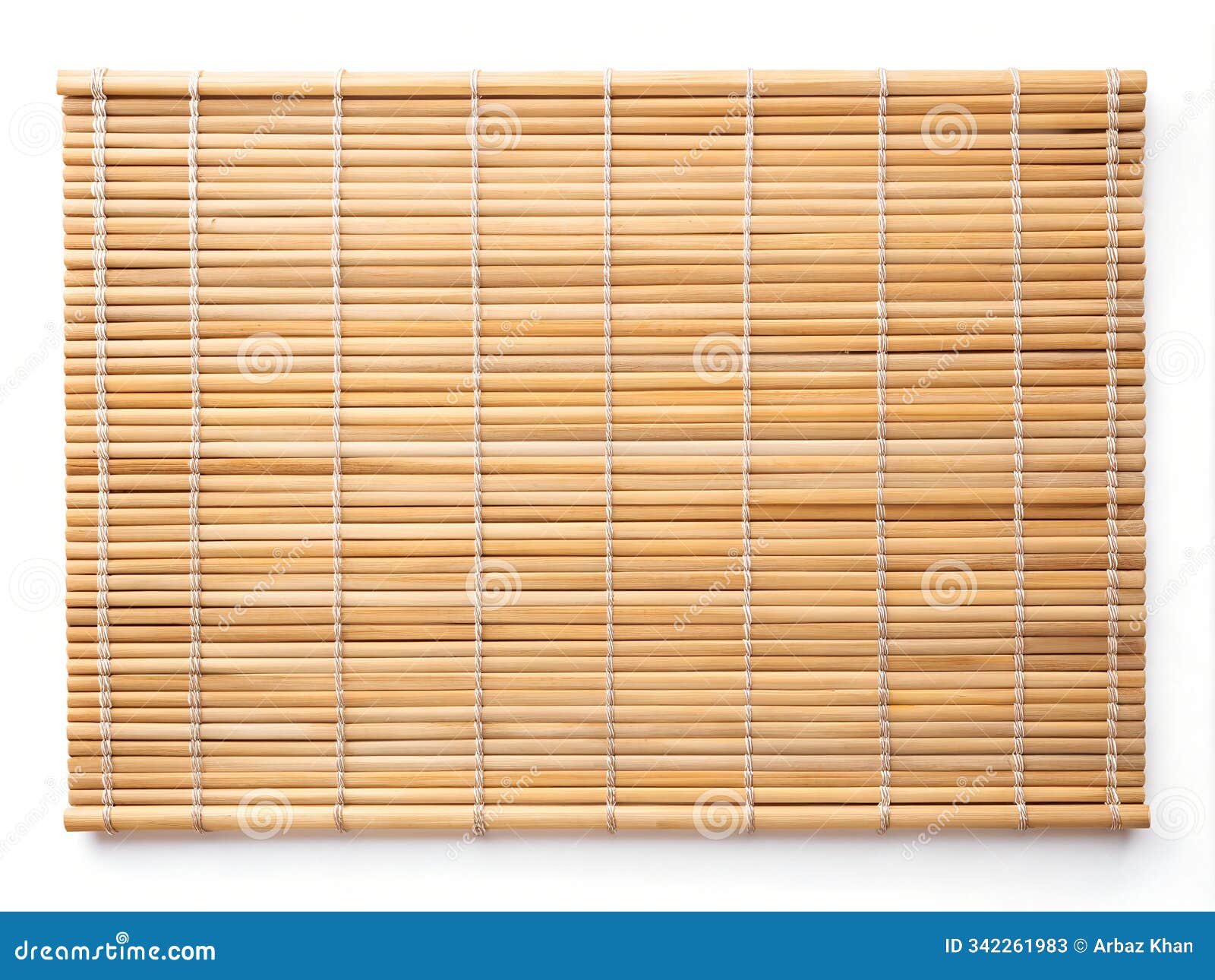 Bamboo Sushi Mat Isolated on White Background. Stock Image - Image of ...