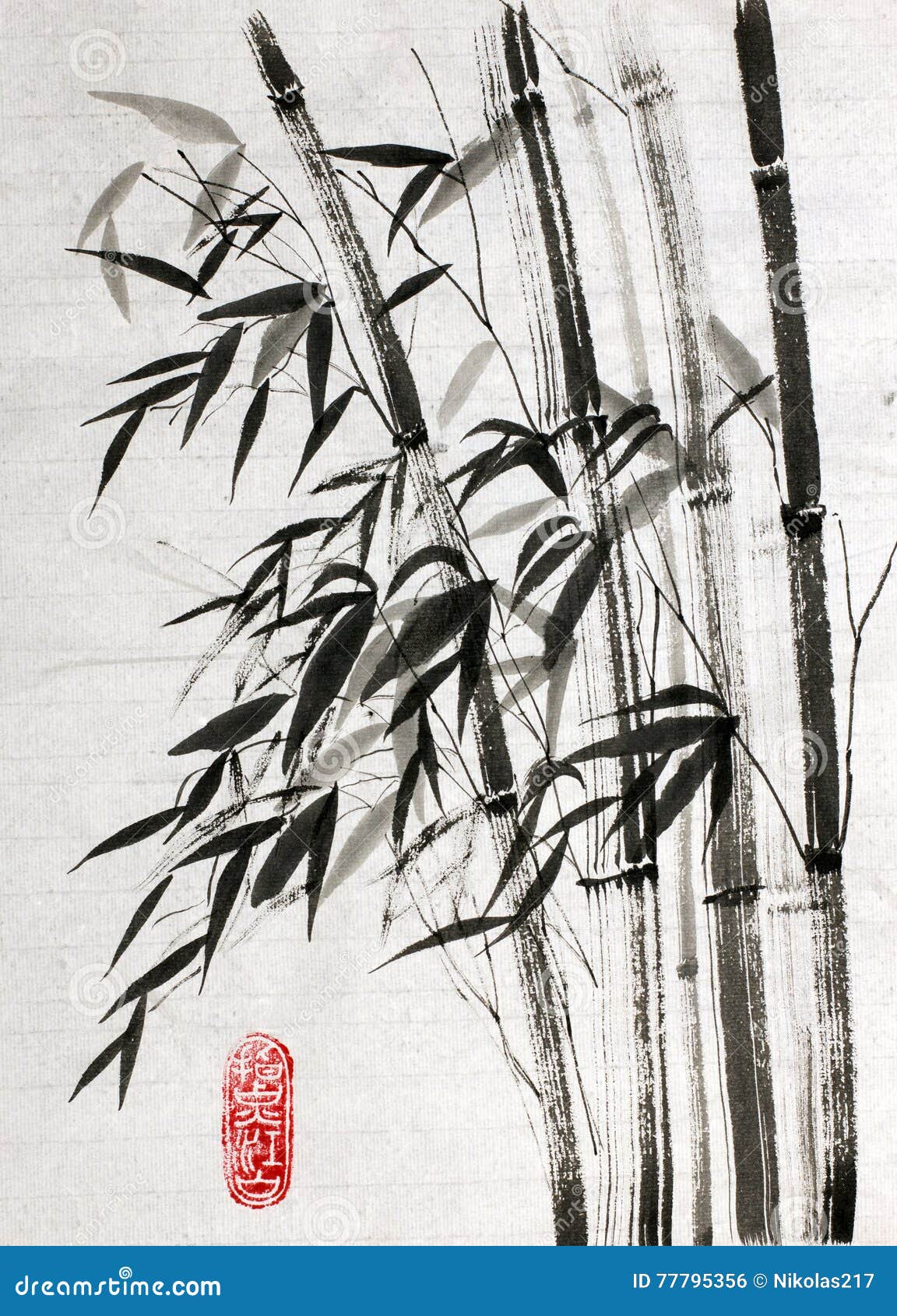 Bamboo Ink Drawing Cartoon Vector | CartoonDealer.com #49911531