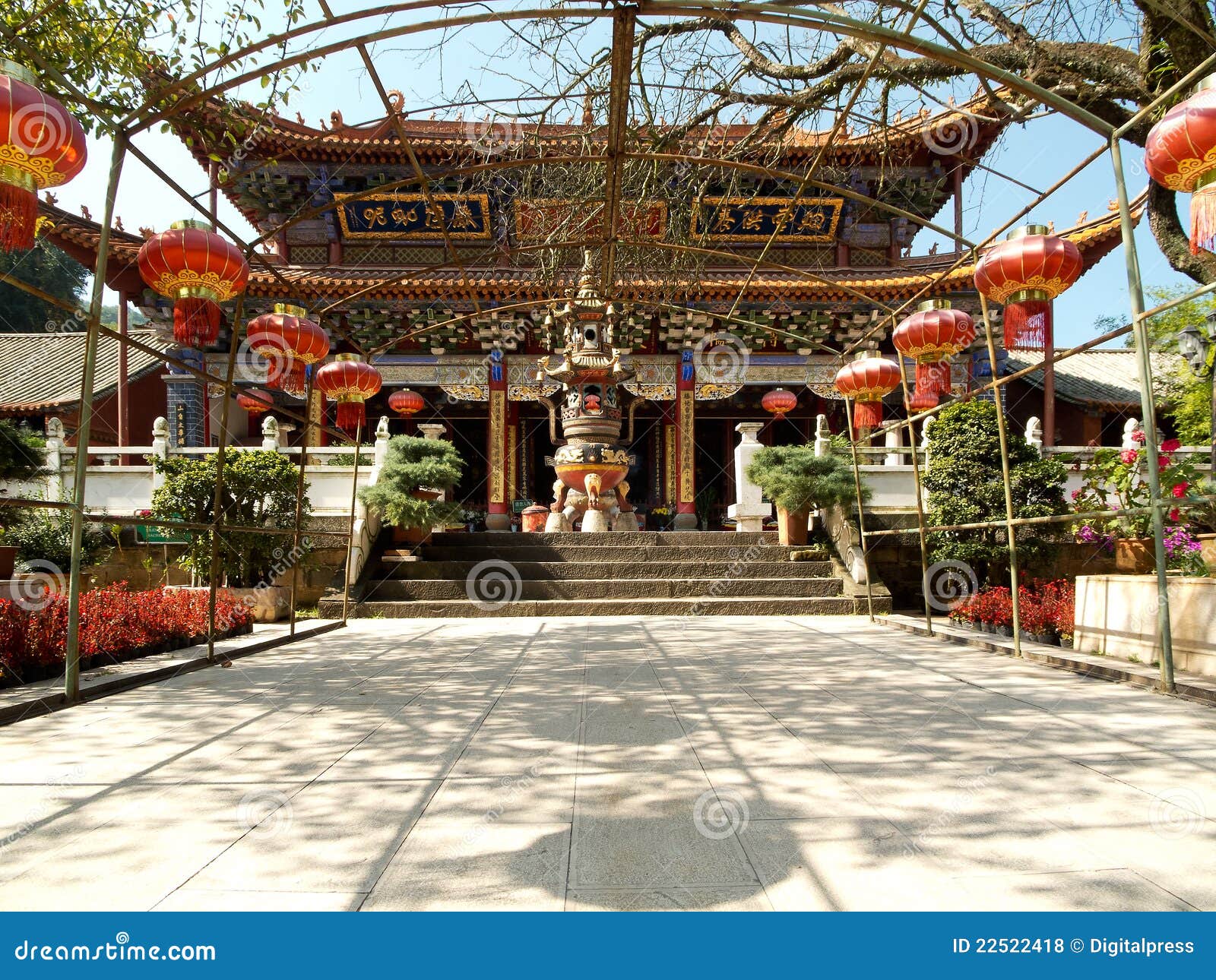 Bamboo Temple at Kunming, China Stock Photo - Image of qiongzhu ...