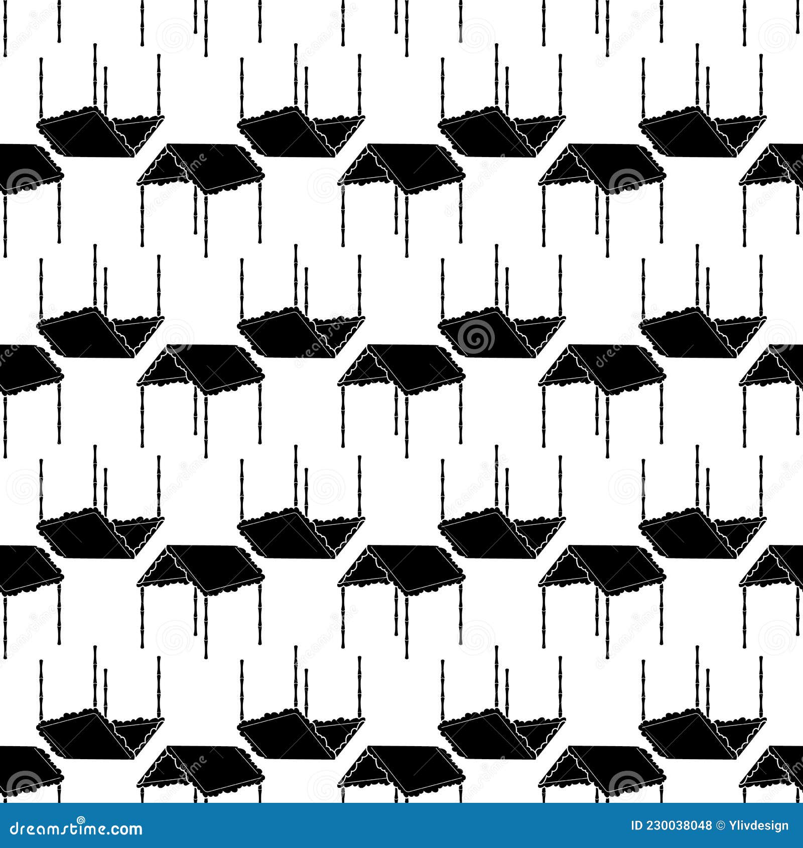 Bamboo Tent Pattern Seamless Vector Stock Vector - Illustration of ...