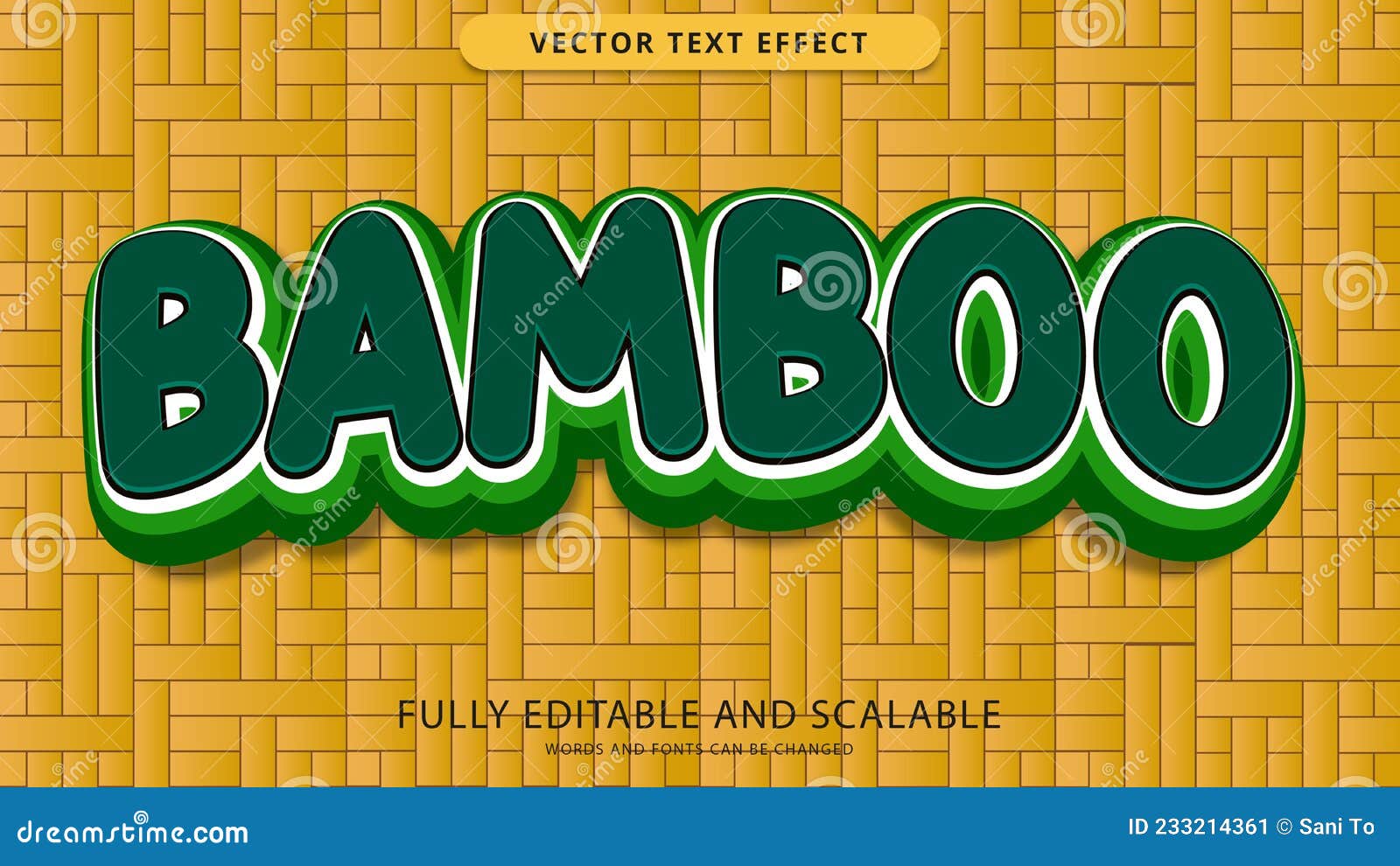 Bamboo Text Effect Editable Eps File Stock Vector - Illustration of ...