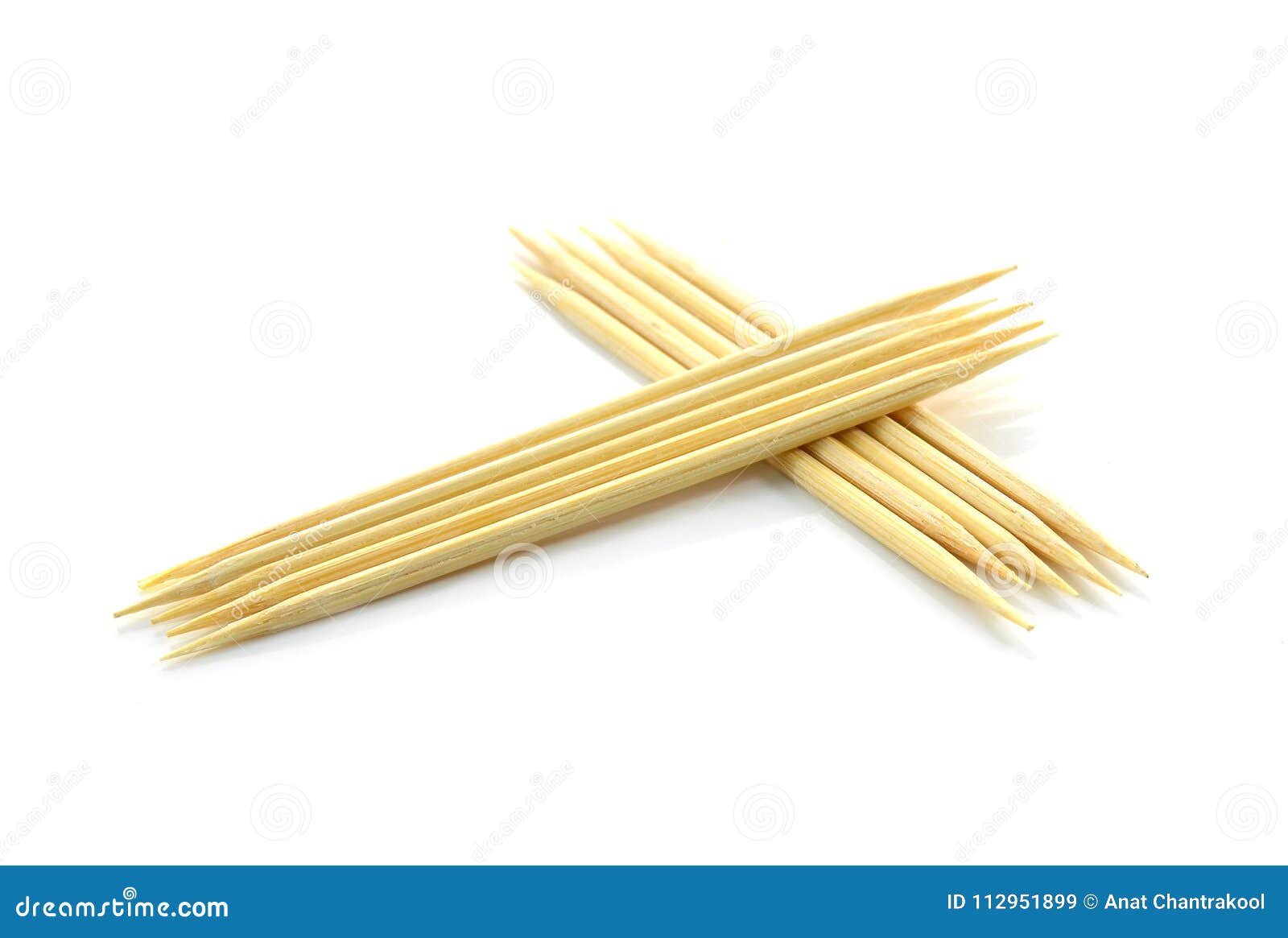 Bamboo Toothpicks Isolated on White Background Stock Image - Image of ...