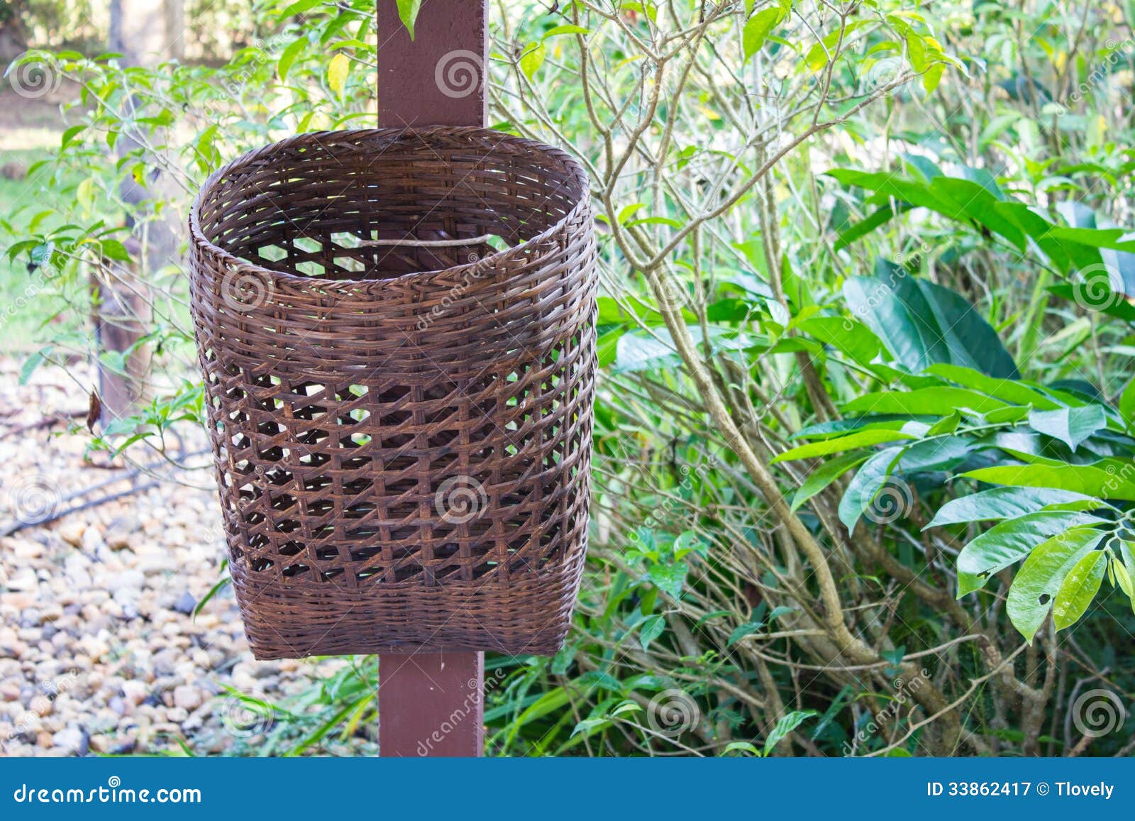 Bamboo trash basket stock image. Image of repetition - 33862417