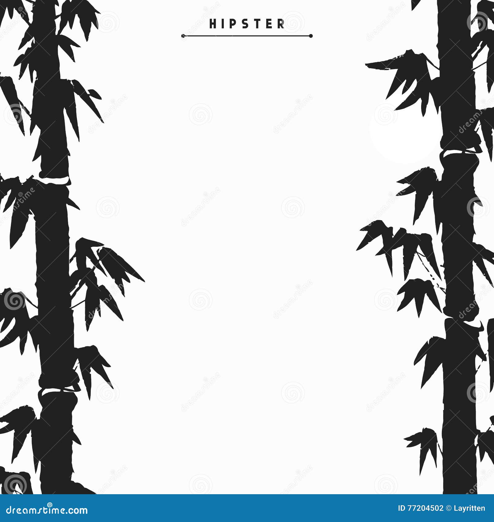 Bamboo Tree Silhouette Card Design, Vector Illustration Stock Vector ...