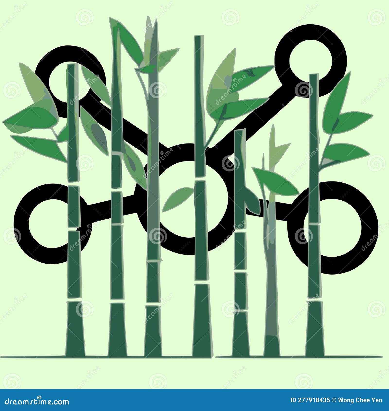 Bamboo Trees Carbon Capture Vector Graphics Stock Illustration ...