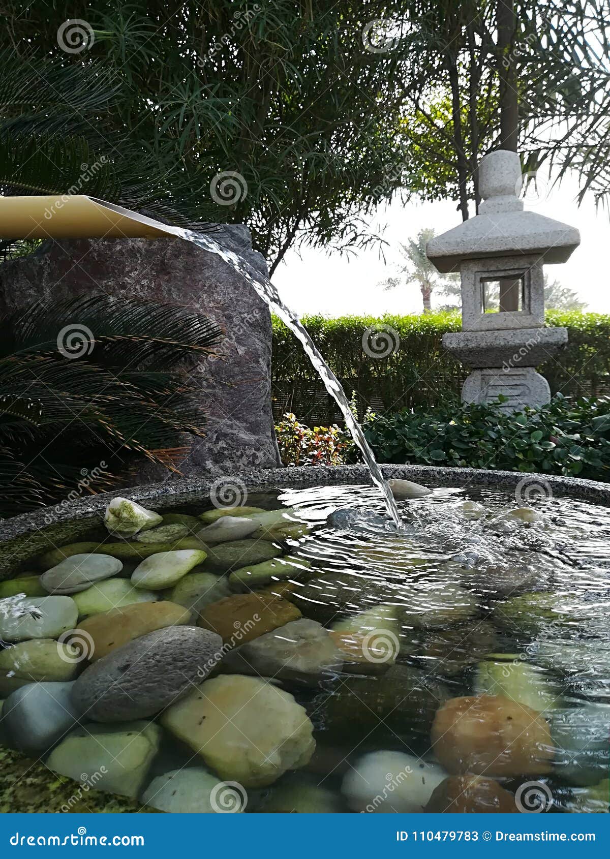 Bamboo water stock image. Image of pebbles, bamboo, water - 110479783