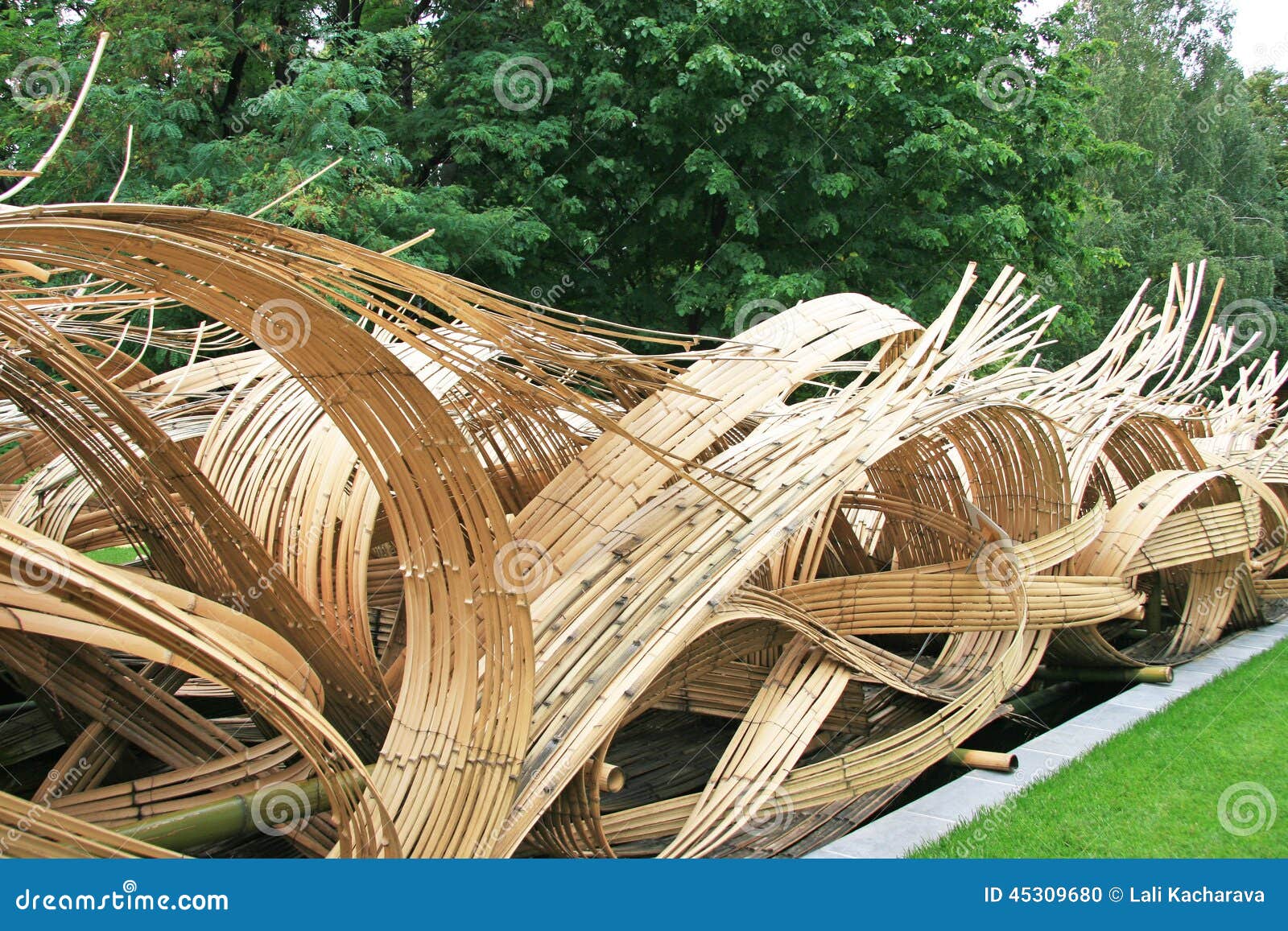 Bamboo waves stock photo. Image of flora, installation - 45309680