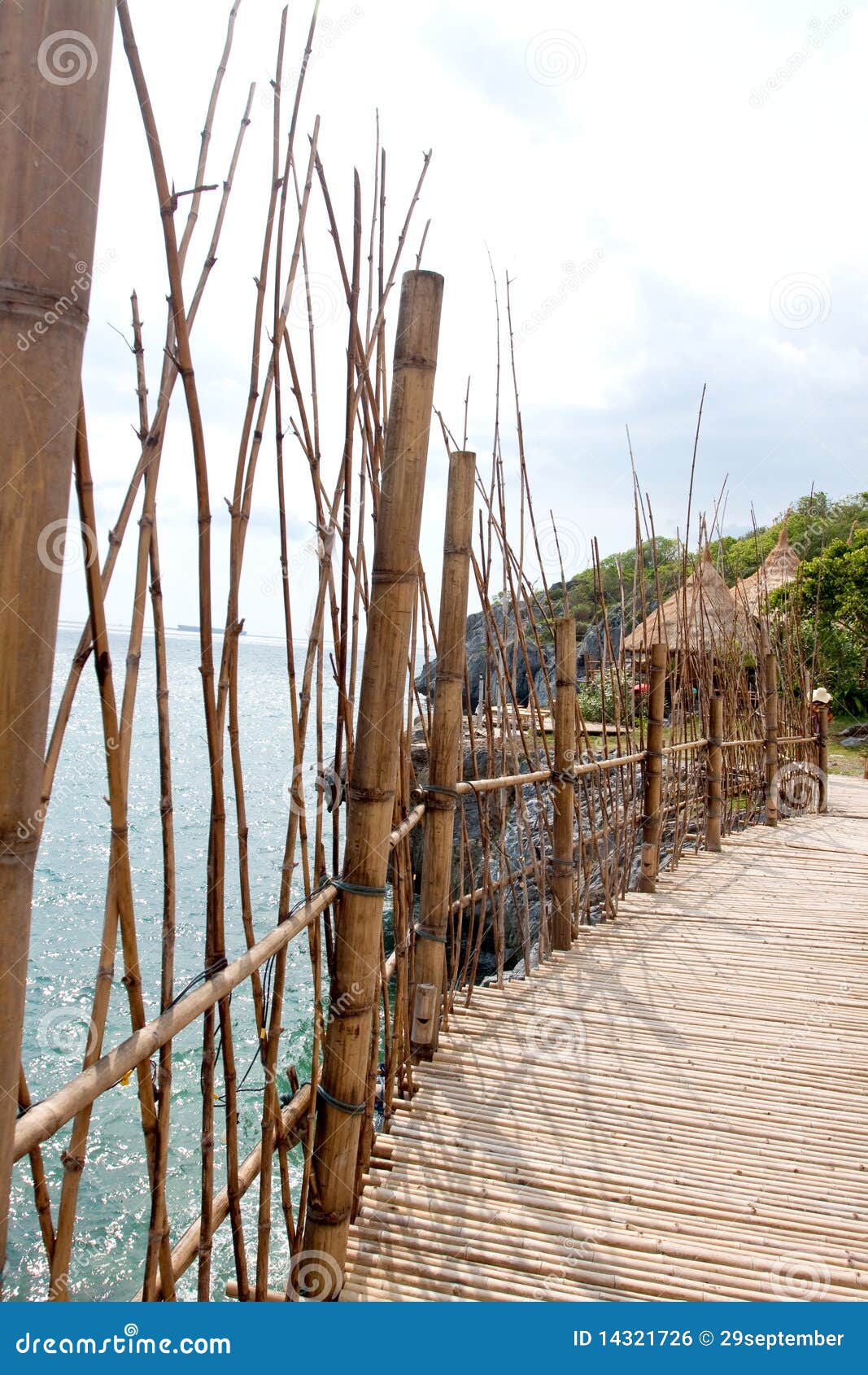 Bamboo way to Resort hut. stock photo. Image of tropical - 14321726