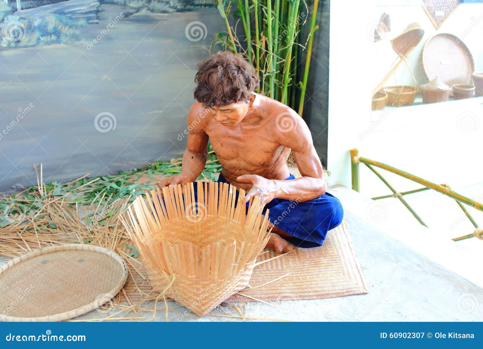 Weaving A Bamboo Mat Editorial Image | CartoonDealer.com #57338536