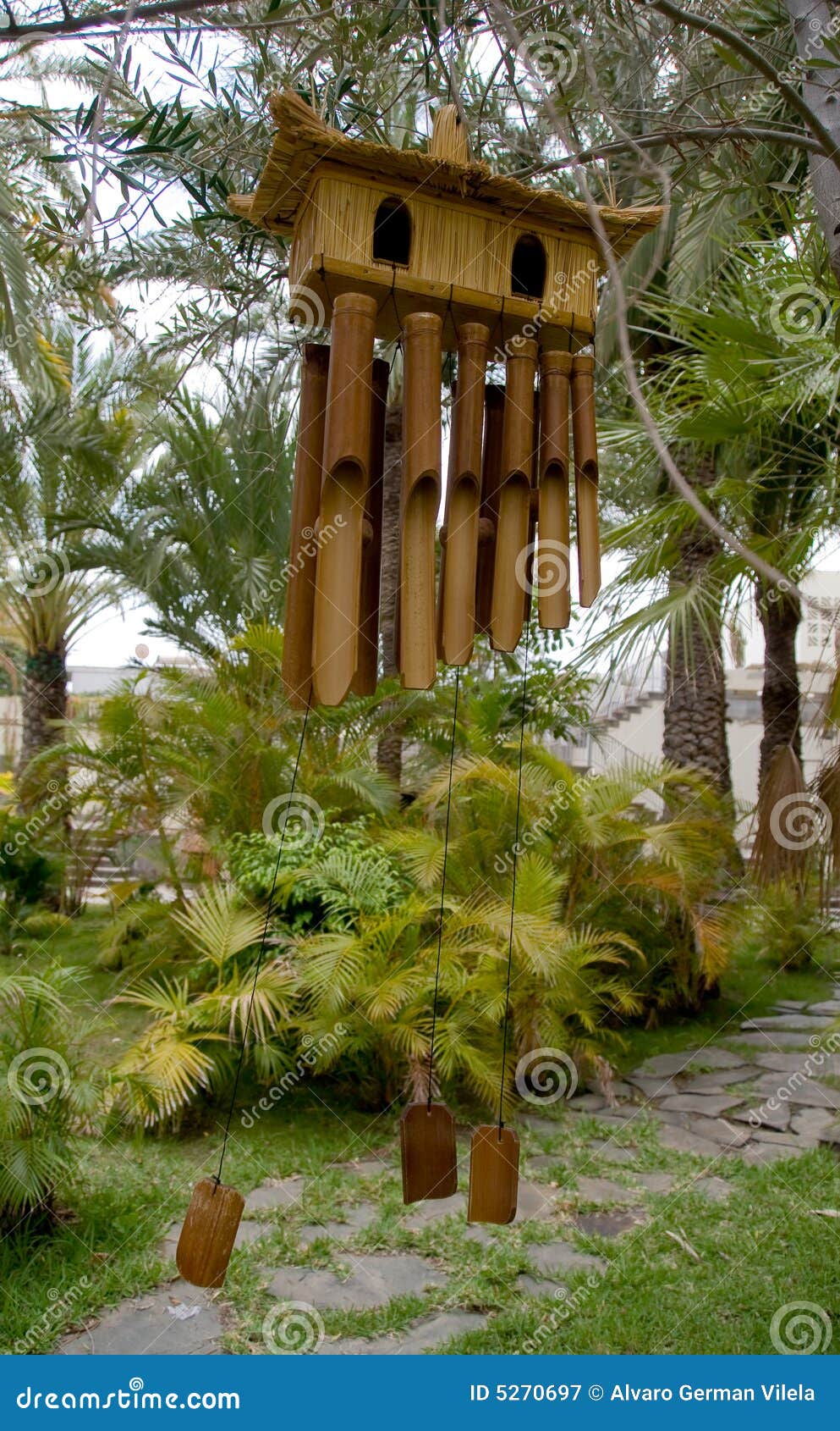 Bamboo wind chime stock image. Image of exotic, nature - 5270697
