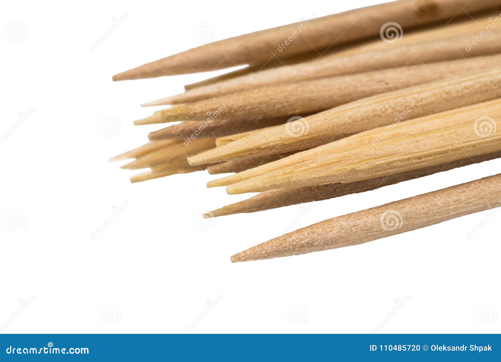 Bamboo Wooden Toothpicks On White Background Close-up Stock Photo ...