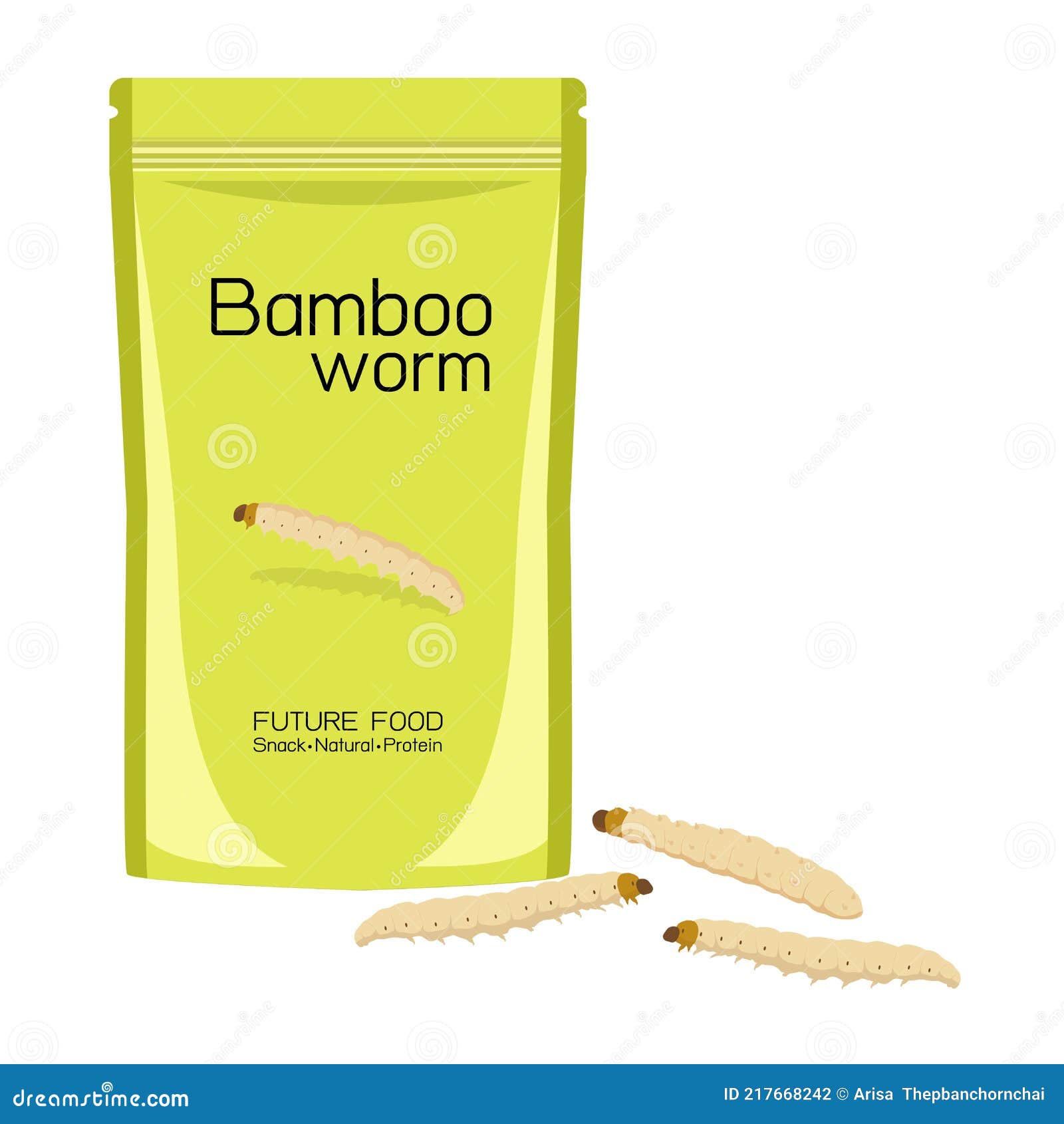 Bamboo Worm Powder Insects For Eating As Food Edible Processed Made Of ...