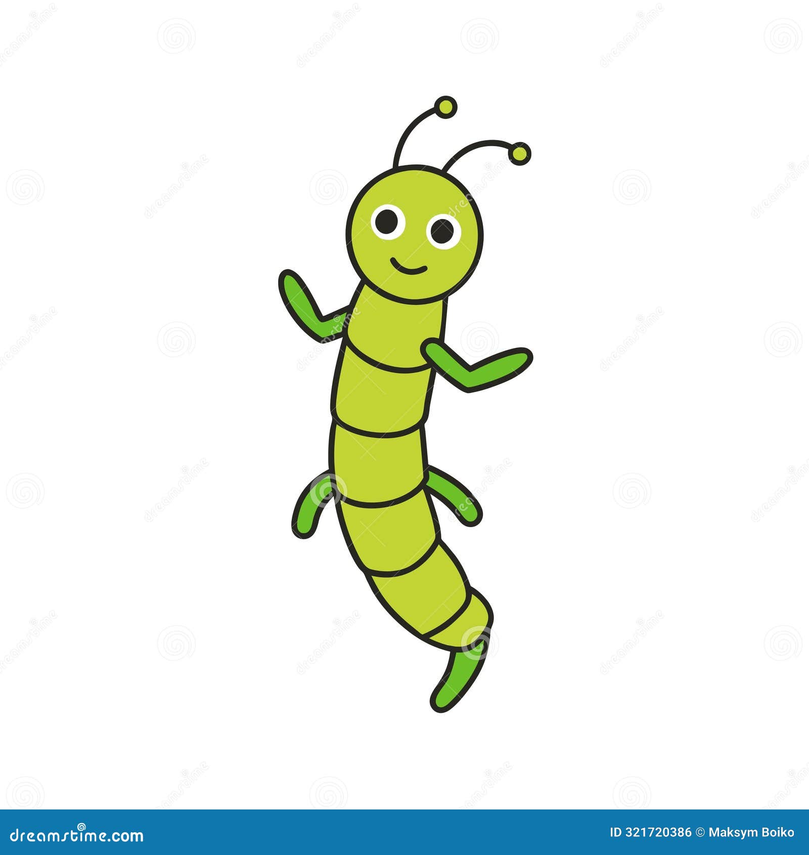 Bamboo Worm Dancing Icon Vector Illustration Stock Illustration ...