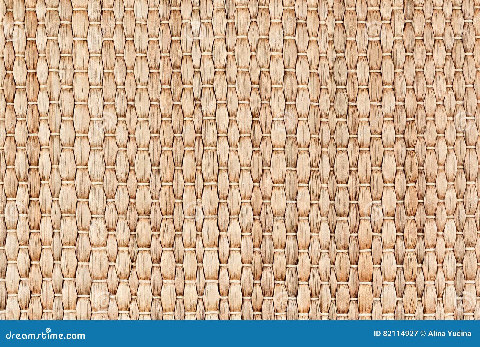 Bamboo Woven Beige Mat Handmade Background. Stock Image - Image of ...