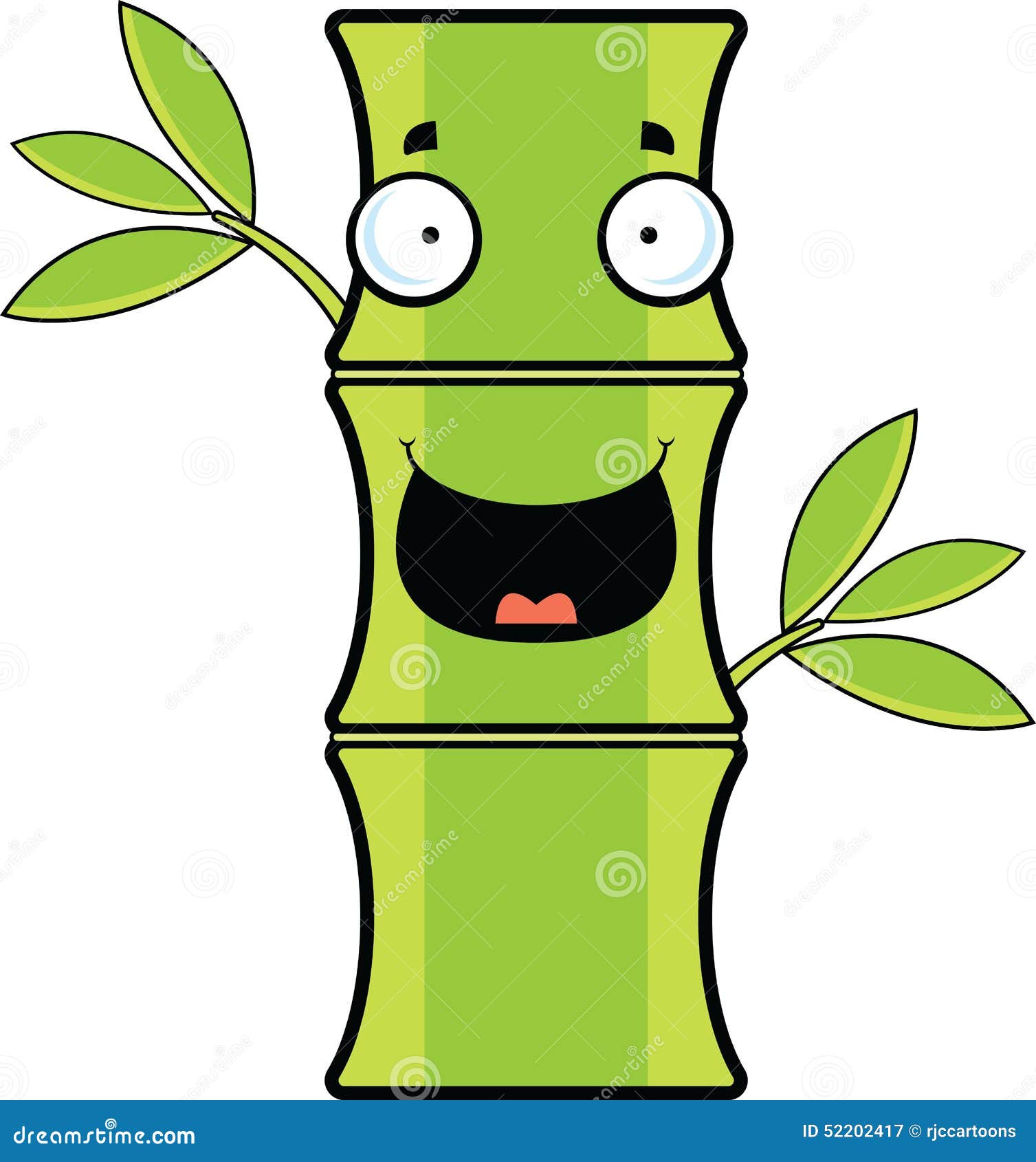 Bambu Dos Desenhos Animados Feliz Ilustração do Vetor - Ilustração de ...