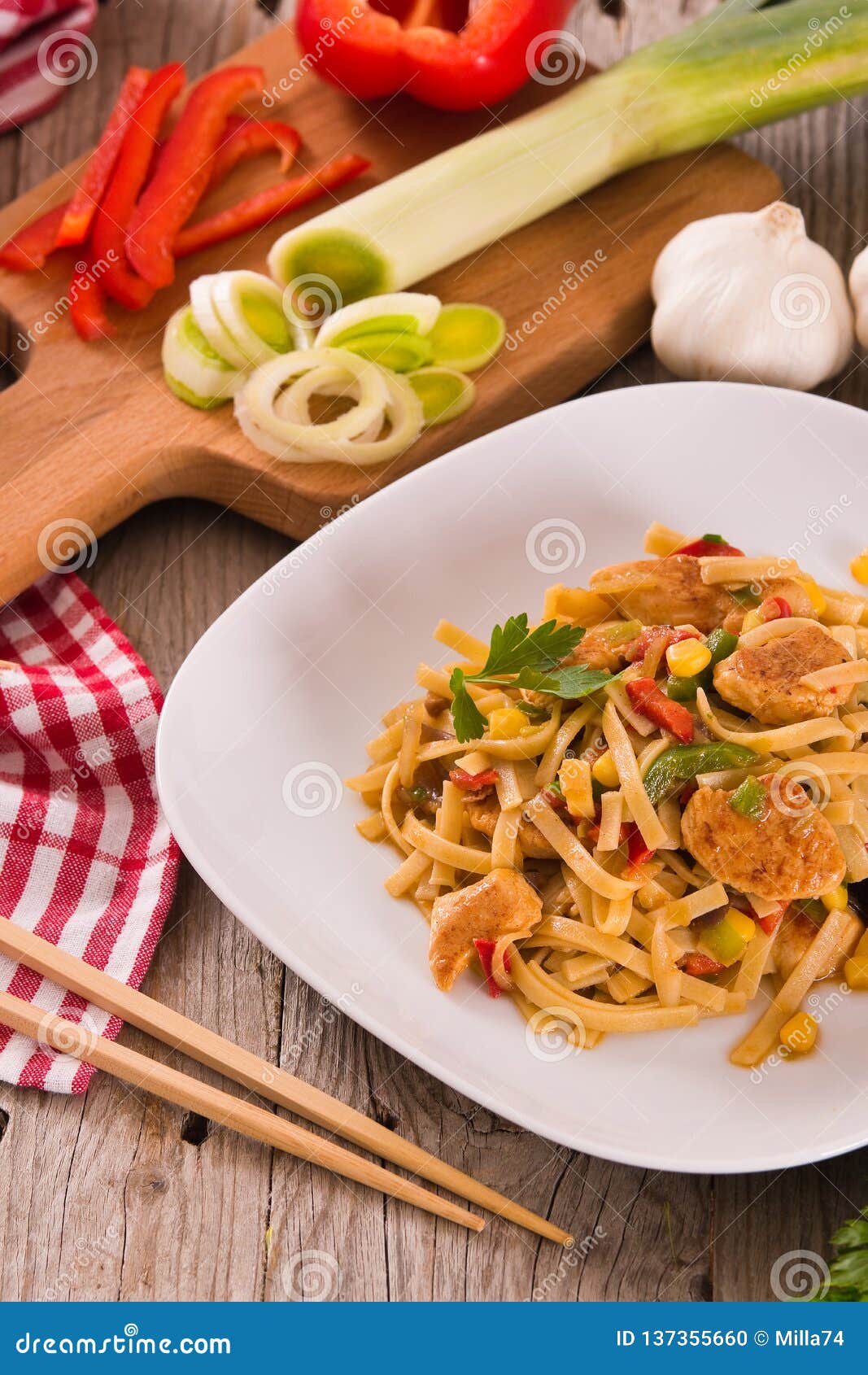 Bami goreng. stock photo. Image of delicious, chow, culinary - 137355660