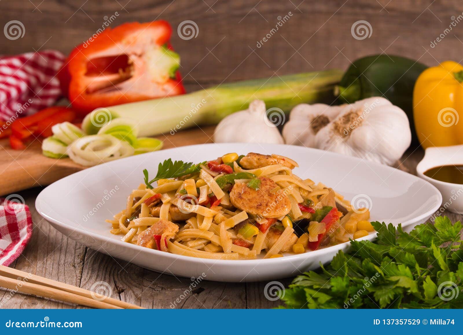 Bami goreng. stock image. Image of homemade, cuisine - 137357529