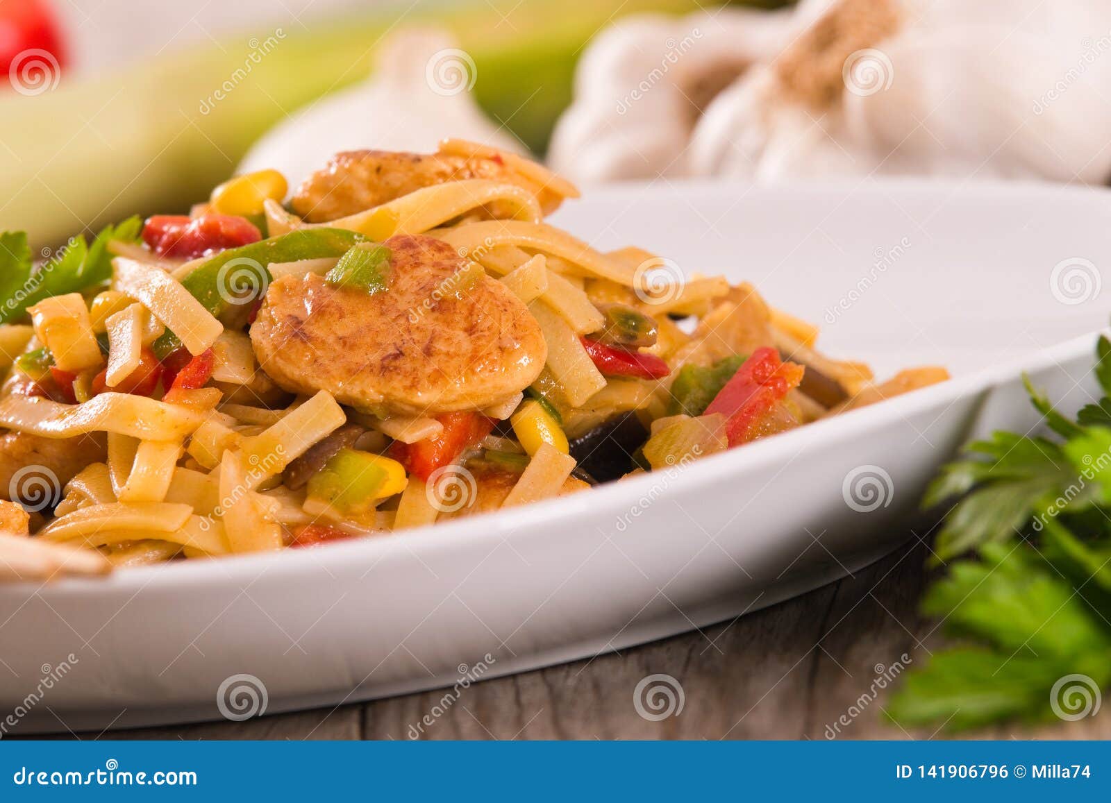 Bami goreng. stock photo. Image of homemade, oriental - 141906796