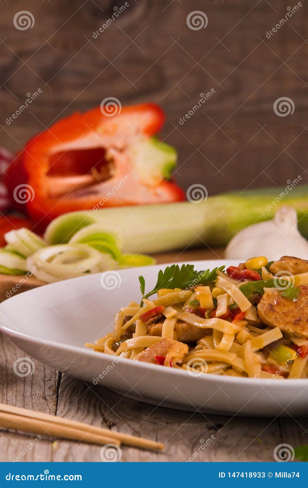 Bami goreng. stock image. Image of culinary, gourmet - 147418933