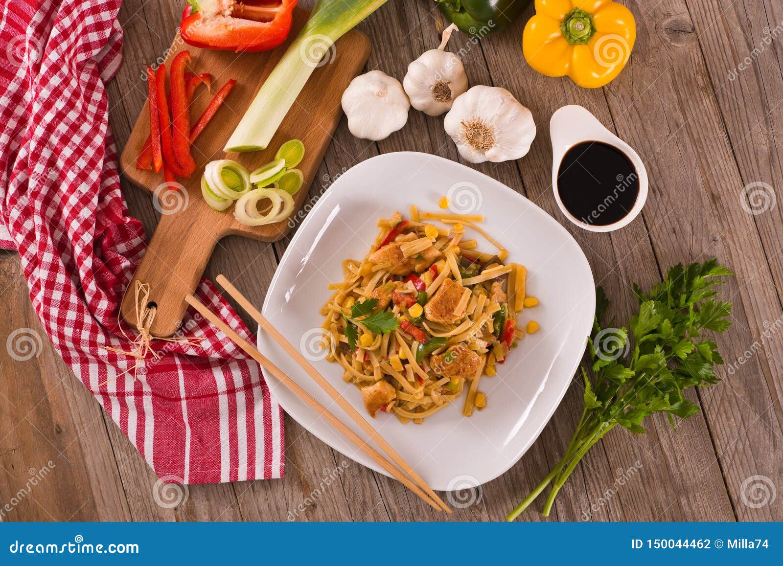 Bami goreng. stock photo. Image of condiment, ingredient - 150044462