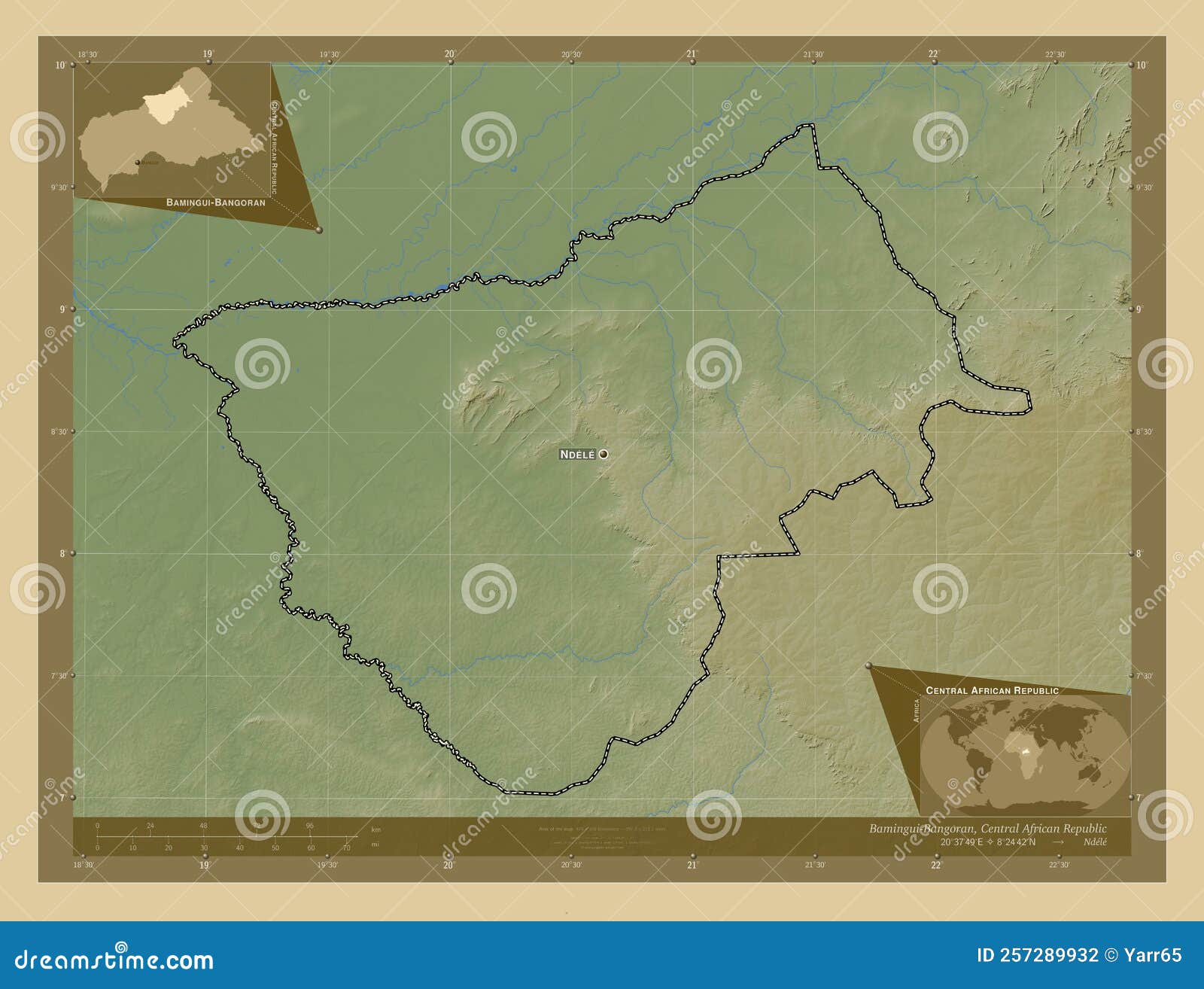 Bamingui-Bangoran, Central African Republic. Physical. Labelled Points ...
