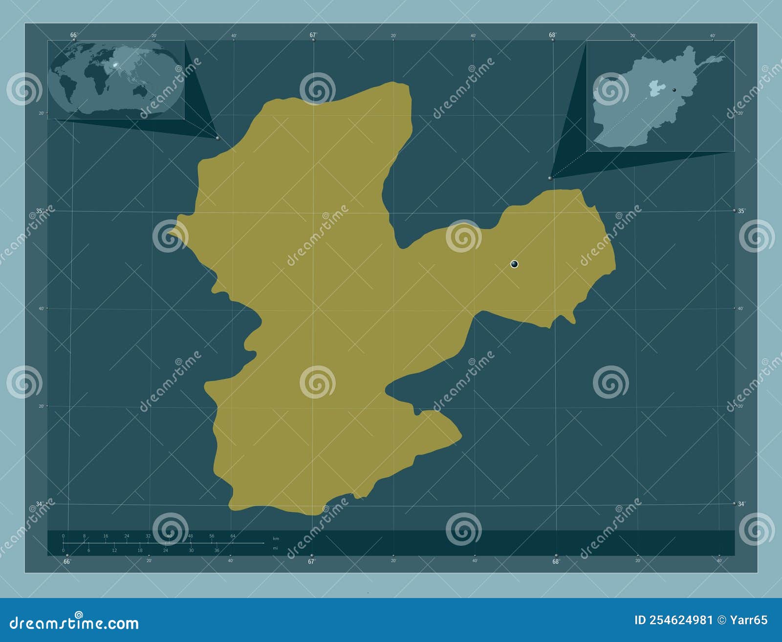 Bamyan, Afghanistan. Solid stock vector. Illustration of province ...