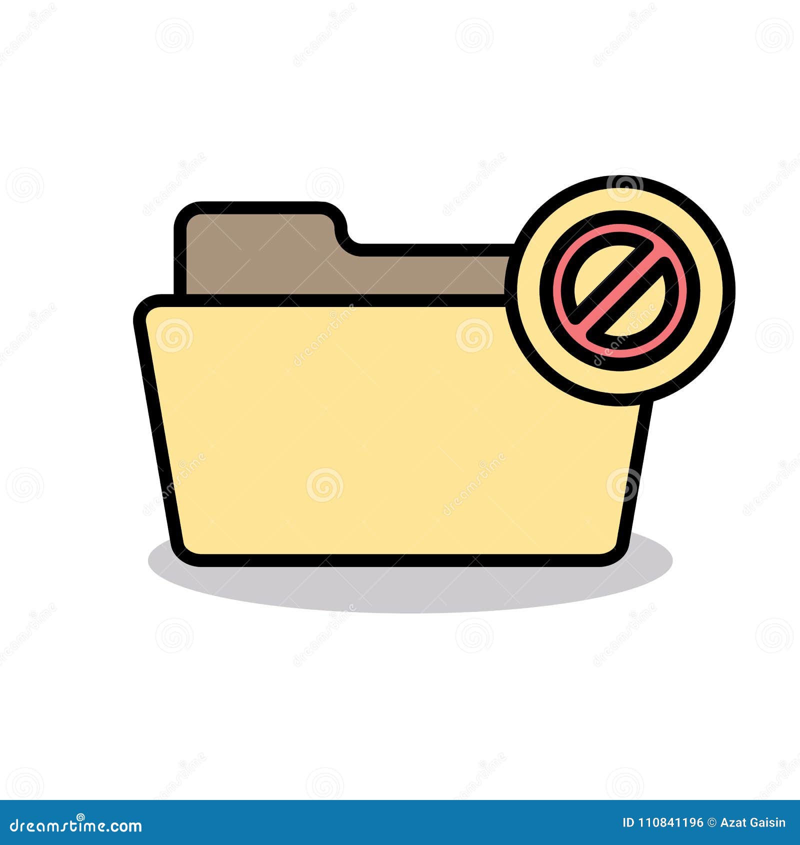 Ban Banned Block Cancel Disabled Folder Stop Icon Stock Vector ...