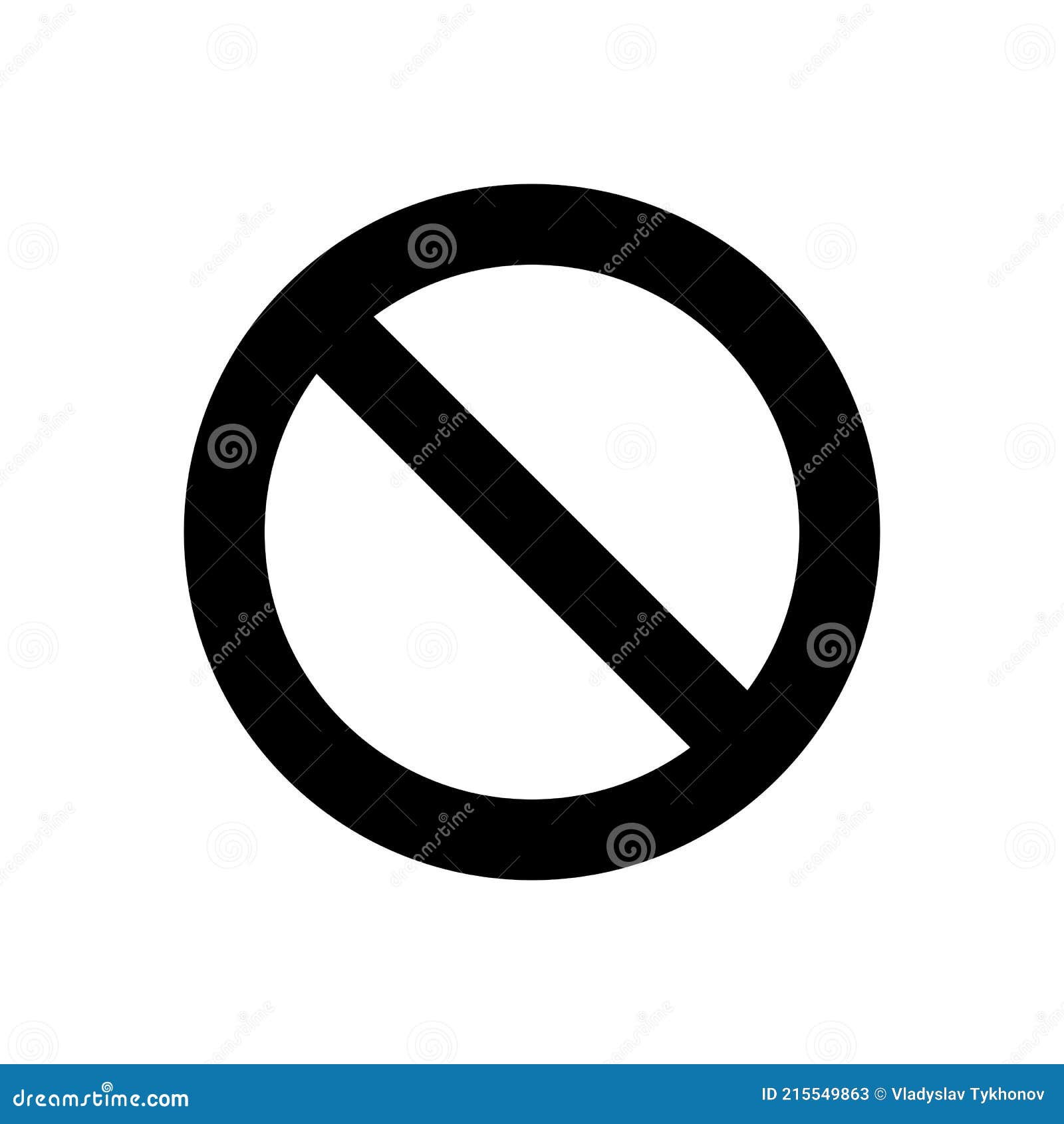 Ban Black Vector Icon. Prohibited Sign Isolated on White Background ...
