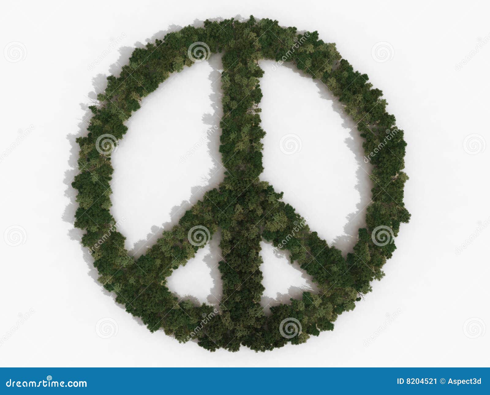 Ban the Bomb Sign Made of Trees Stock Illustration - Illustration of ...