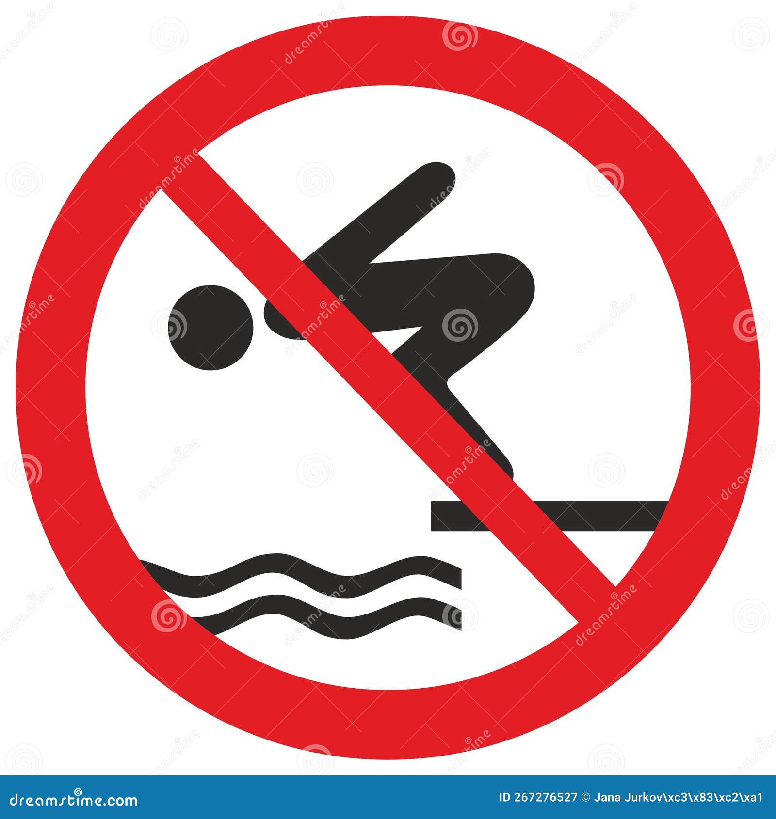 Ban Diving, No Skipping, Danger Warning Sign, Eps. Stock Vector ...