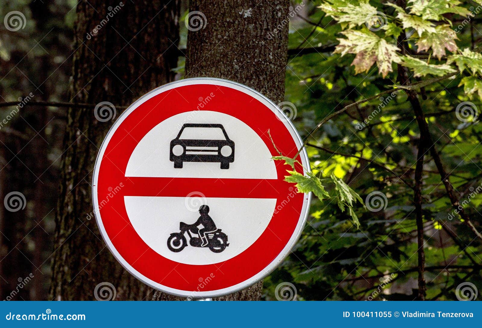 No Entry For Motor Vehicles Royalty-Free Stock Image | CartoonDealer ...