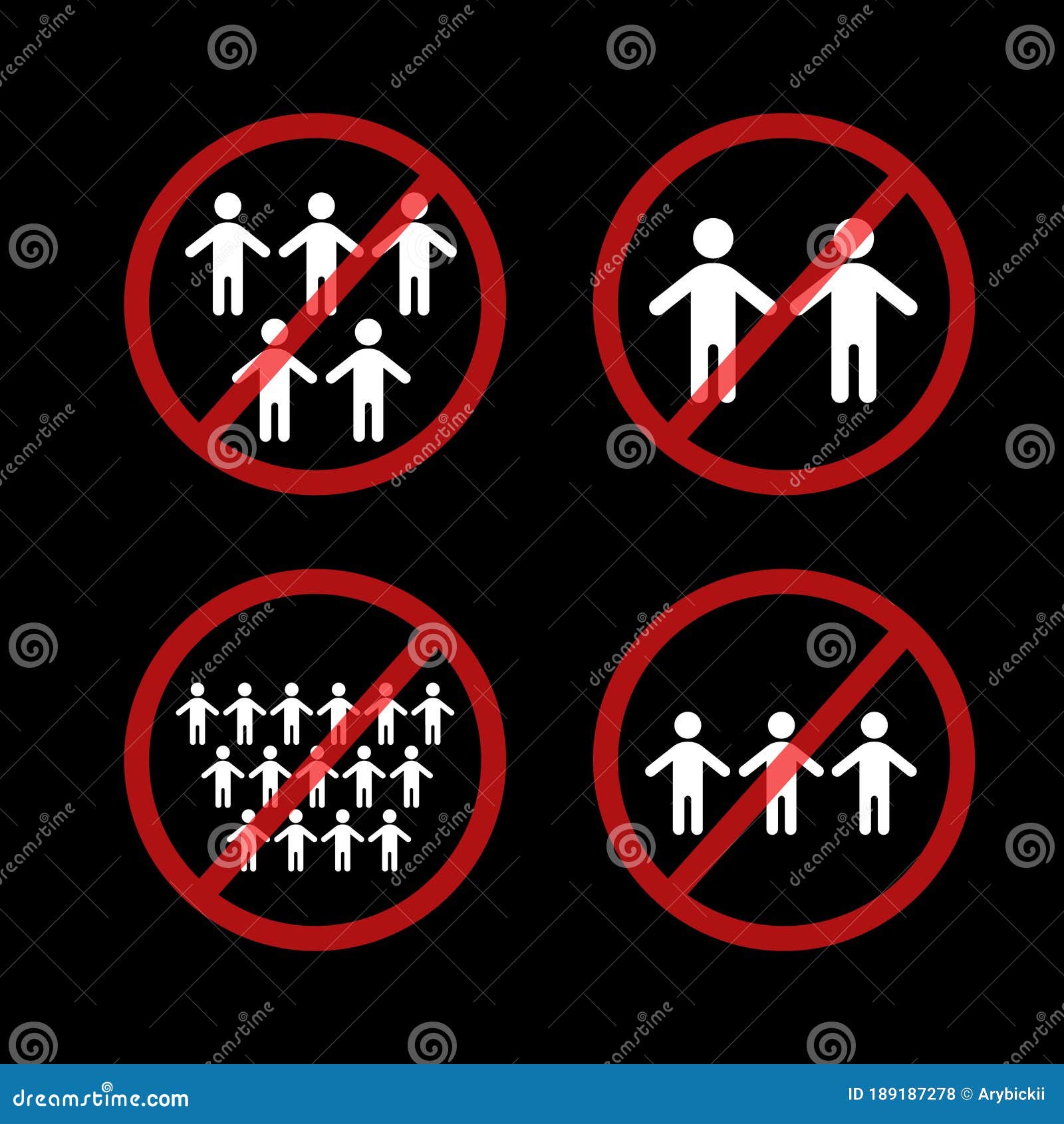 Ban on Gathering Symbols. Vector Stock Vector - Illustration of danger ...