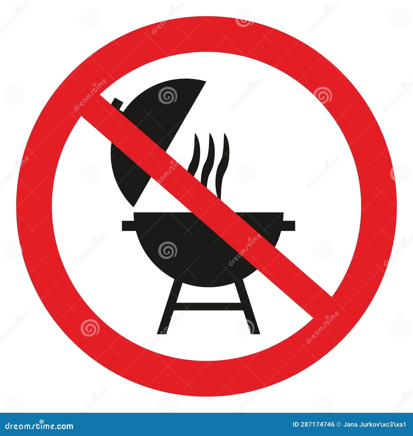 Ban Grilling, Vector Symbol, Sign, Red Circle Frame Stock Illustration ...