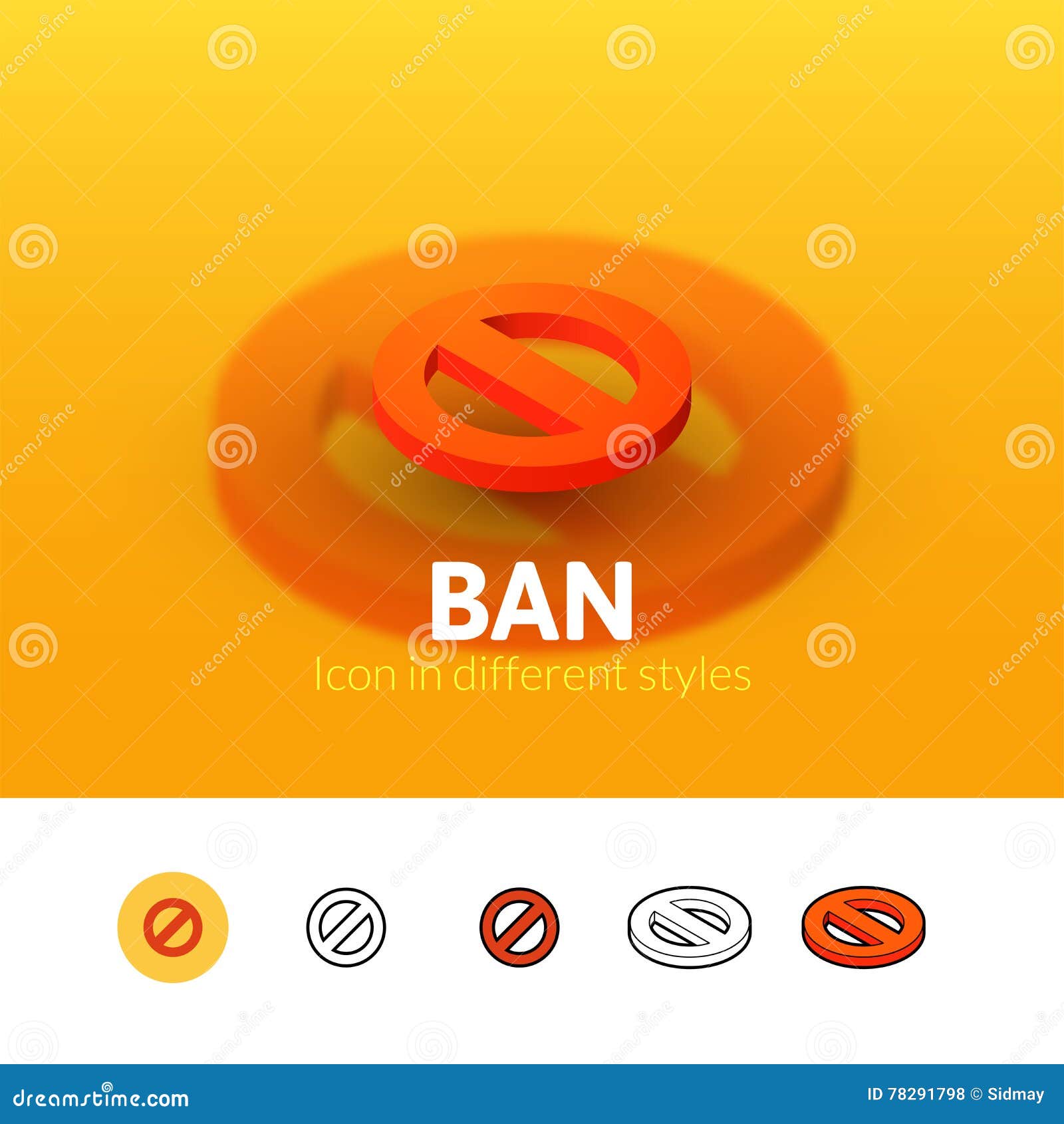Ban Icon in Different Style Stock Vector - Illustration of internet ...