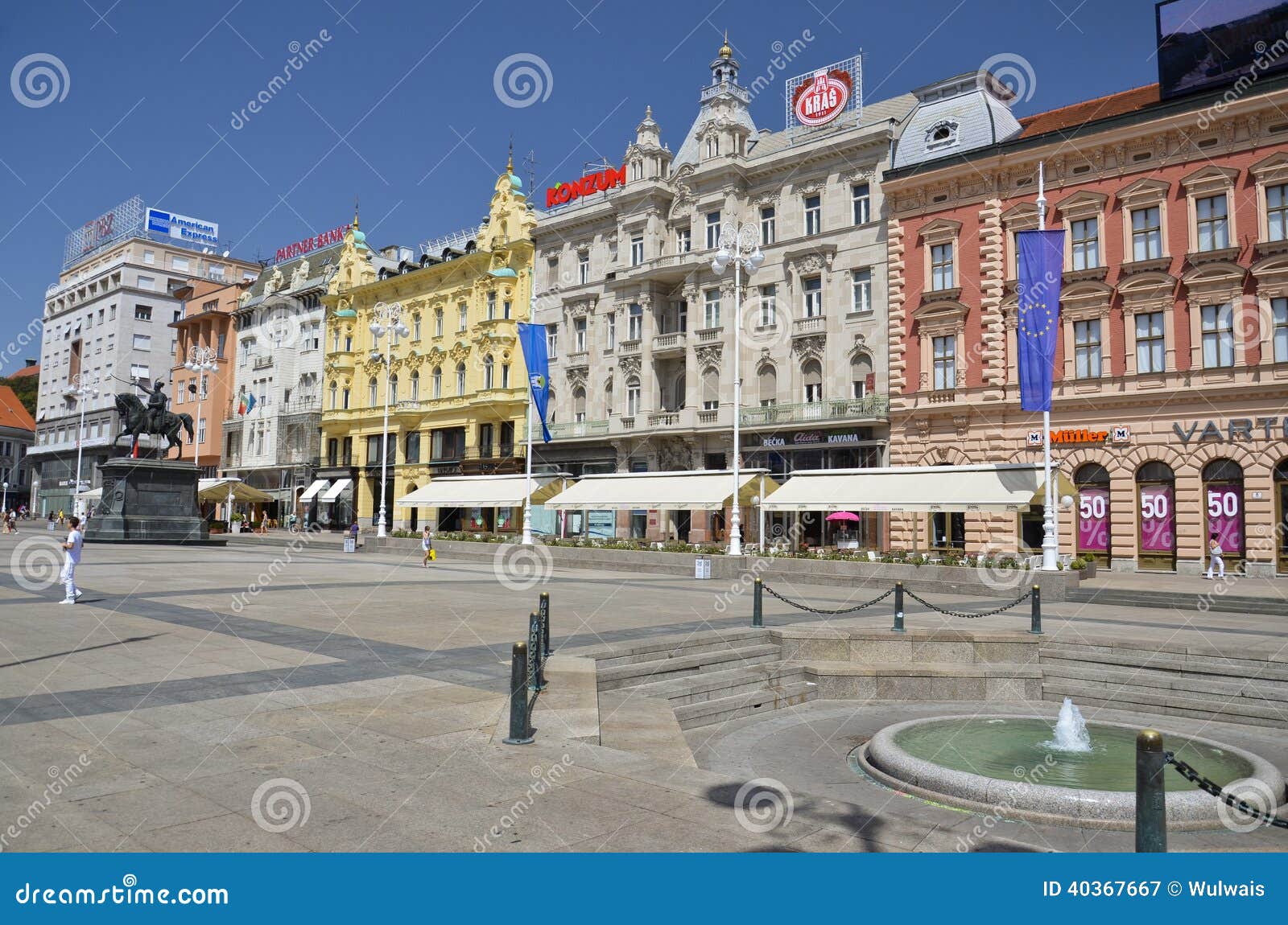Ban Jelacic Square, Zagreb editorial photography. Image of buzim - 40367667