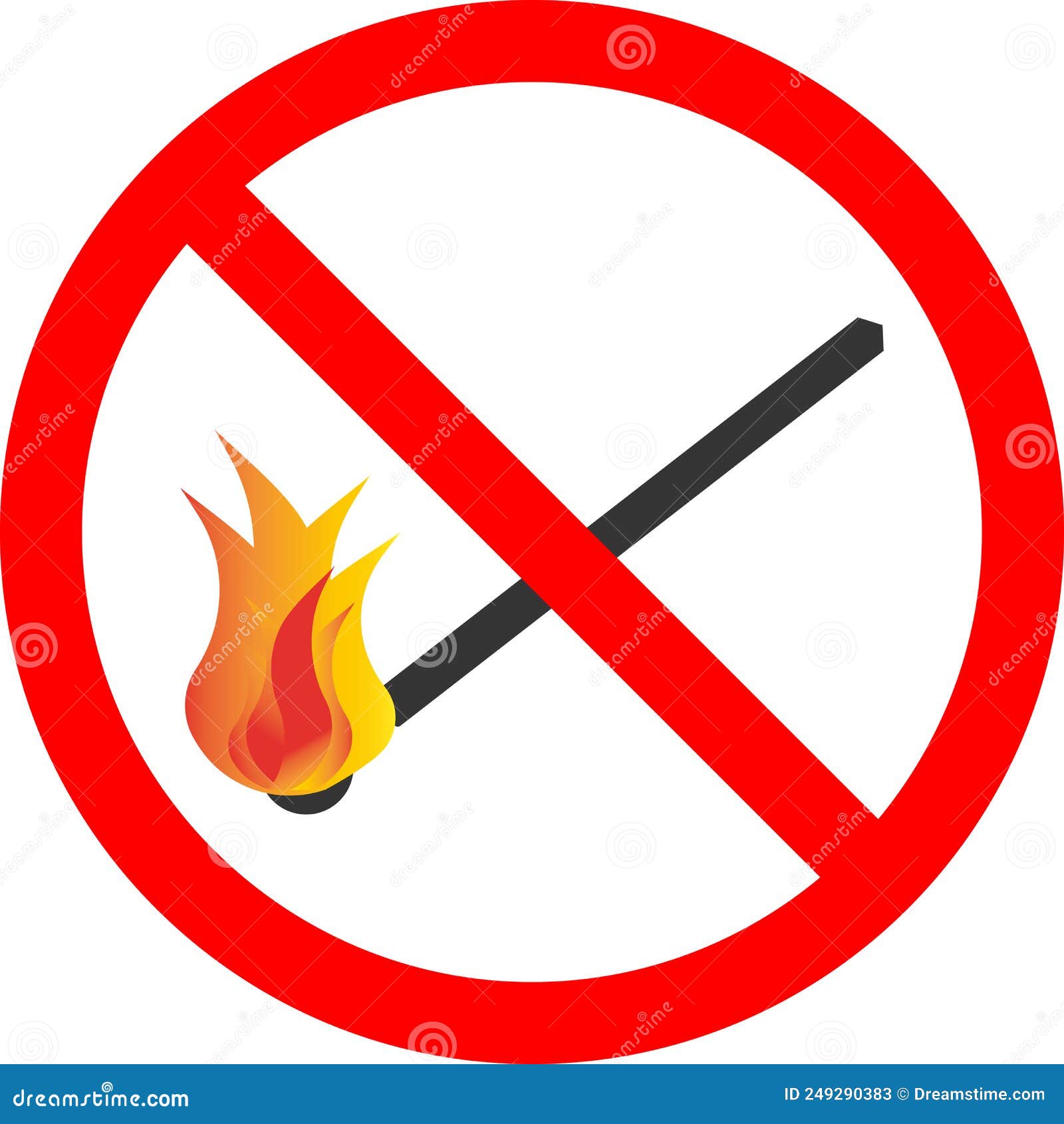 The Ban on Lighting a Fire. Vector Image. Stock Vector - Illustration ...