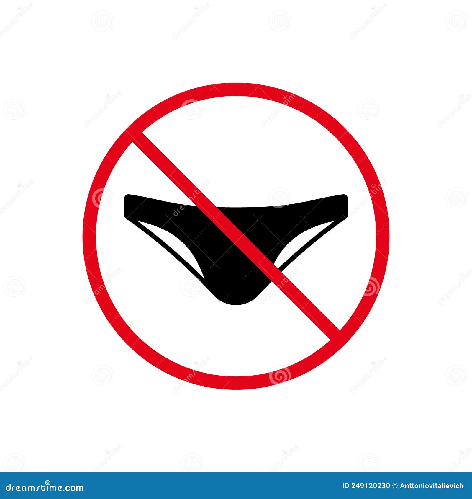 Stop Yes Swimsuit Prohibition Sign Vector The Icon With A Red Contour On A White Background