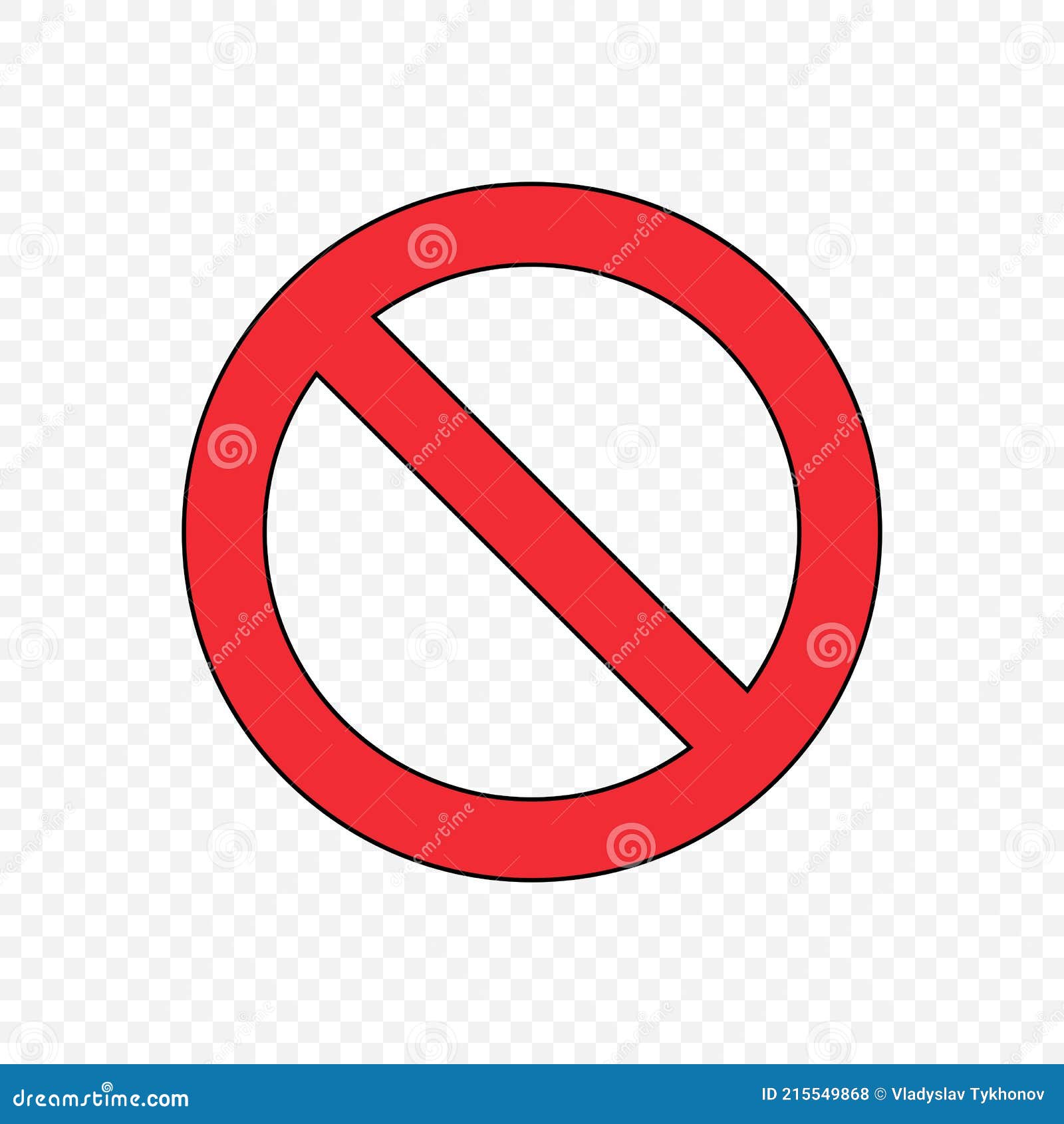 Ban Red Vector Icon. Prohibited Sign Isolated on Transparent Background ...