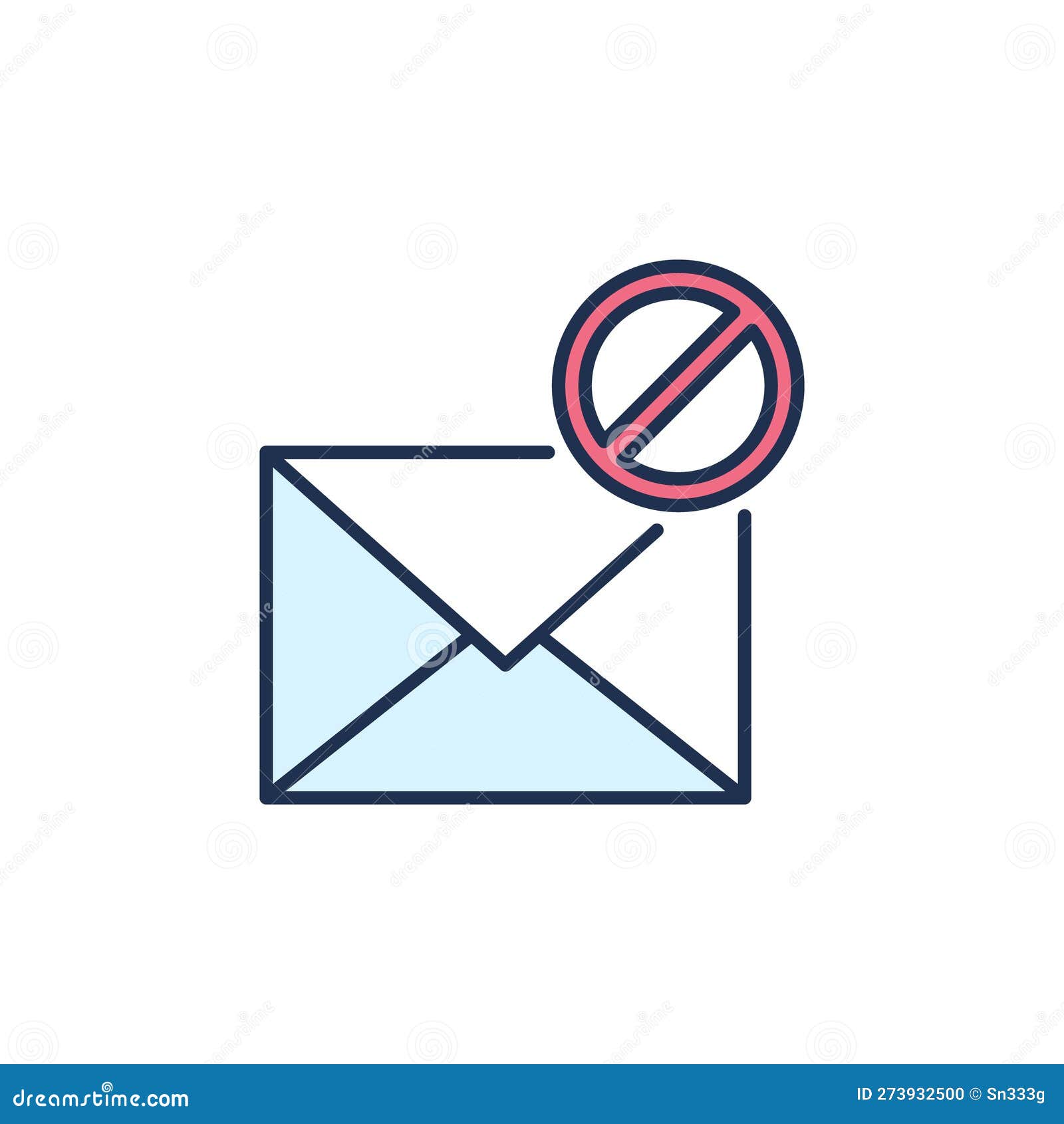 Ban Sign on Envelope Vector Email Prohibition Concept Colored Icon ...