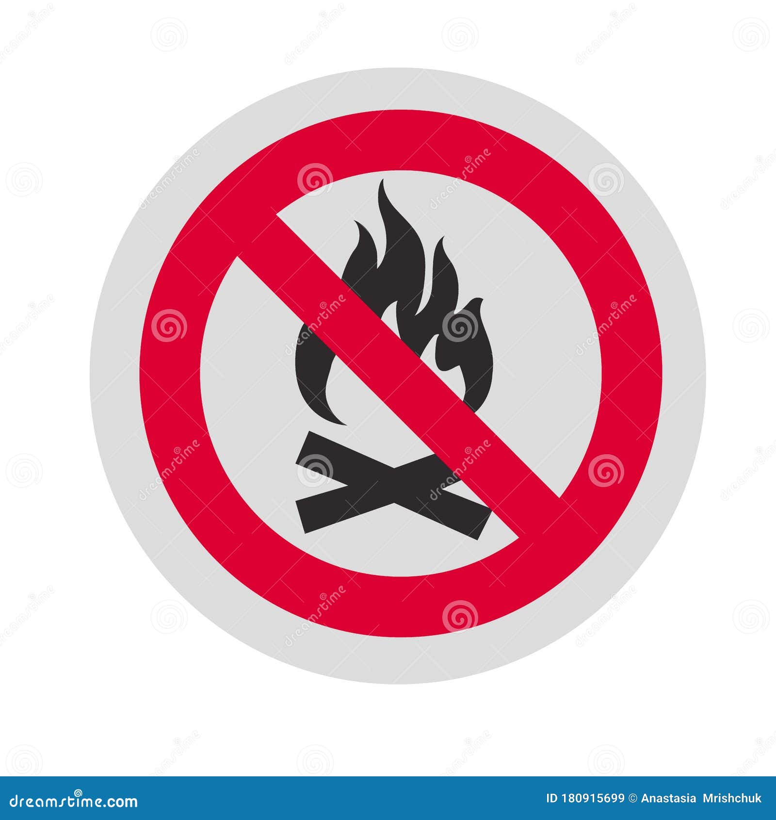 Ban Sign To Fire On A White Background Stock Illustration ...