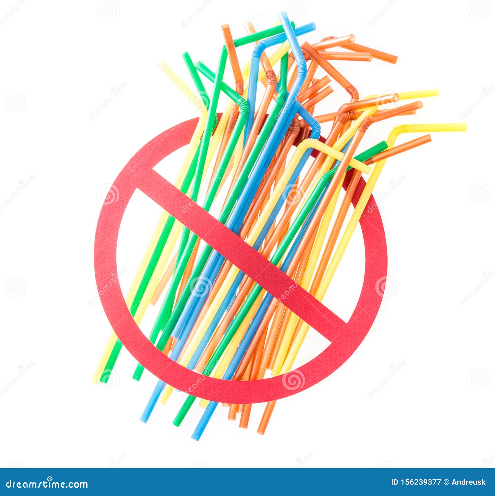 Ban Single Use Plastic and Straws Stock Illustration - Illustration of ...