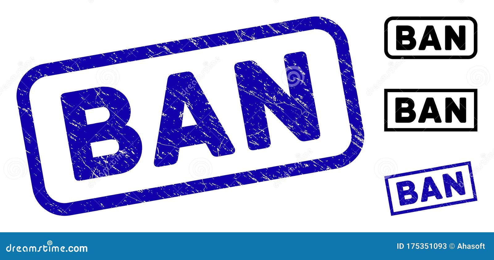 Distress Ban Rectangular Stamps Stock Illustration - Illustration of ...