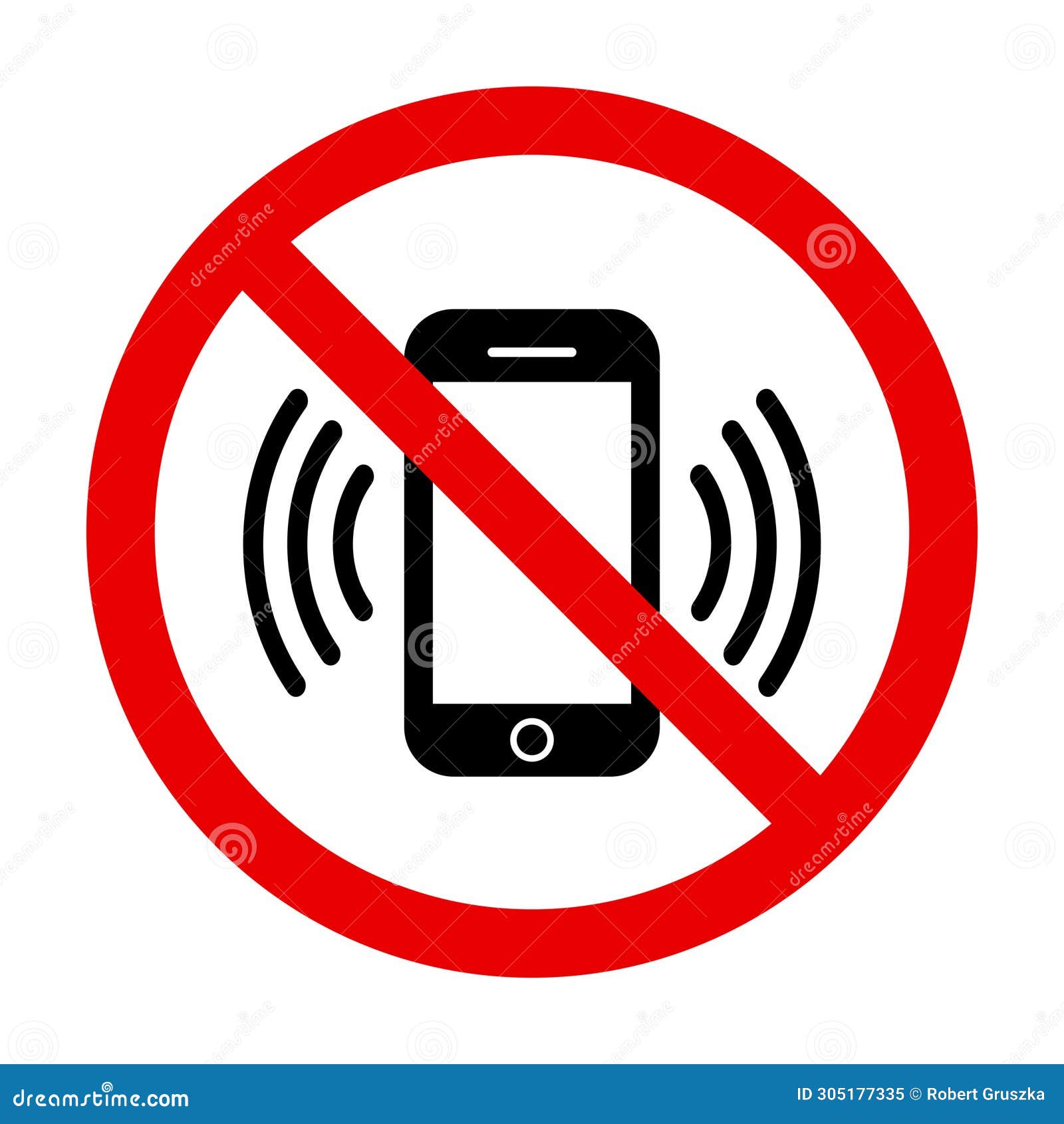 Ban on using the telephone stock vector. Illustration of technology ...