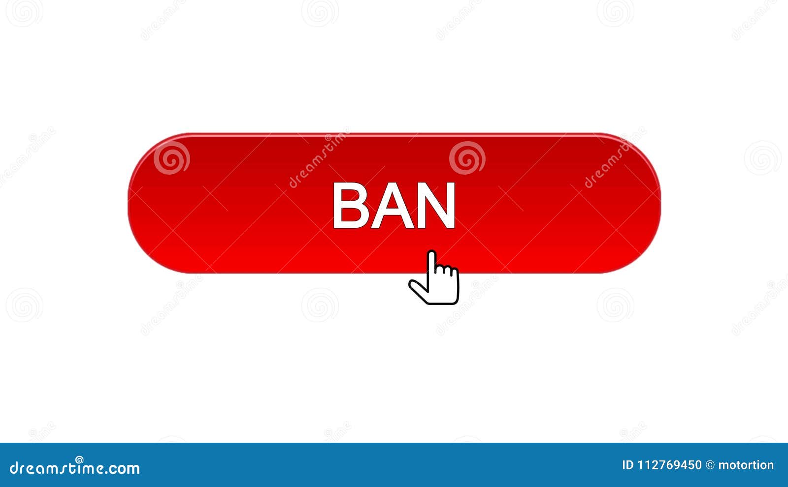 Ban Web Interface Button Clicked with Mouse Cursor, Red Color ...