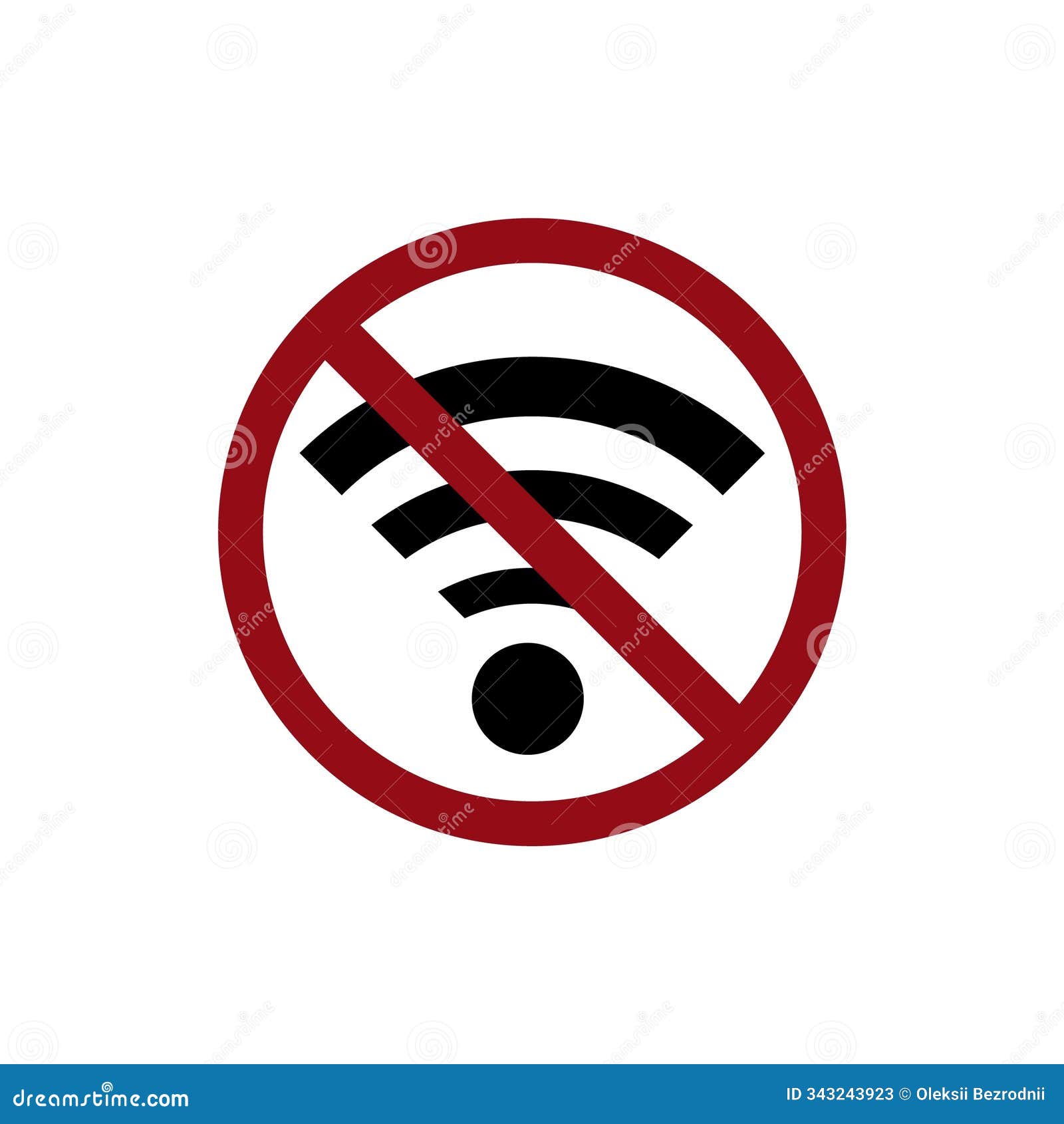Ban Wifi Icon. Forbidden Icon Sign Stock Illustration - Illustration of ...
