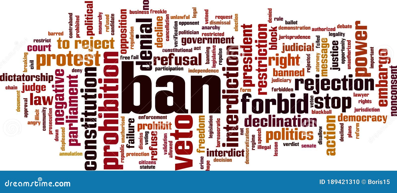 Ban word cloud stock vector. Illustration of vector - 189421310