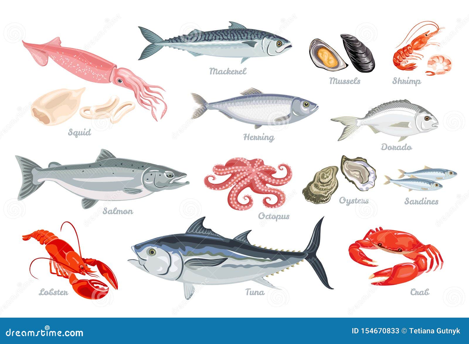 Crustaceans Vector Illustrations Set. | CartoonDealer.com #95909631
